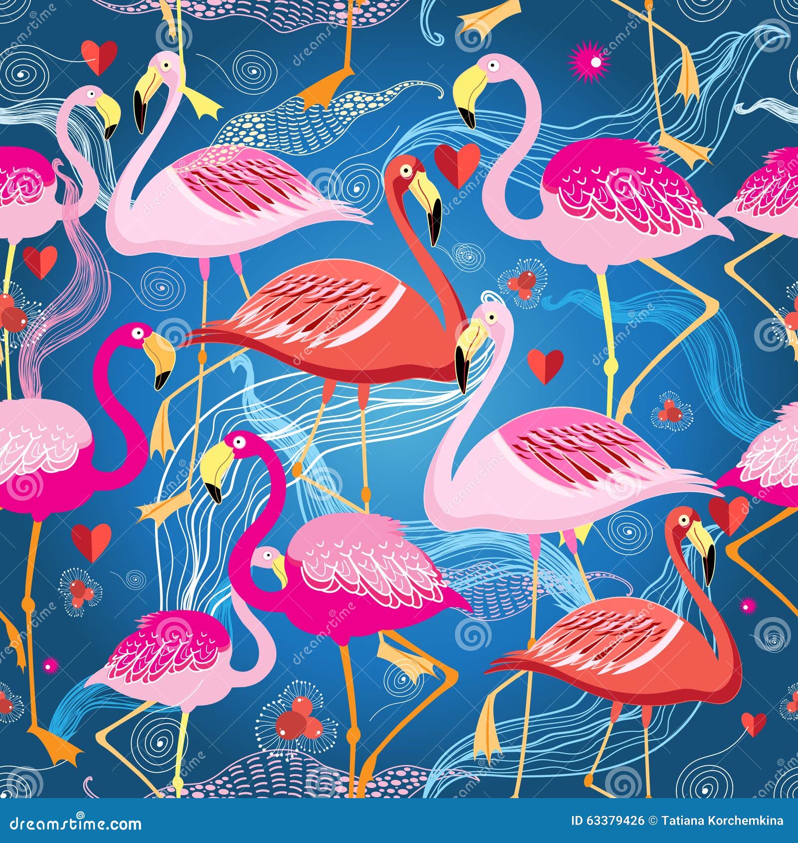 Different Pattern of Flamingos Stock Vector - Illustration of ornament ...