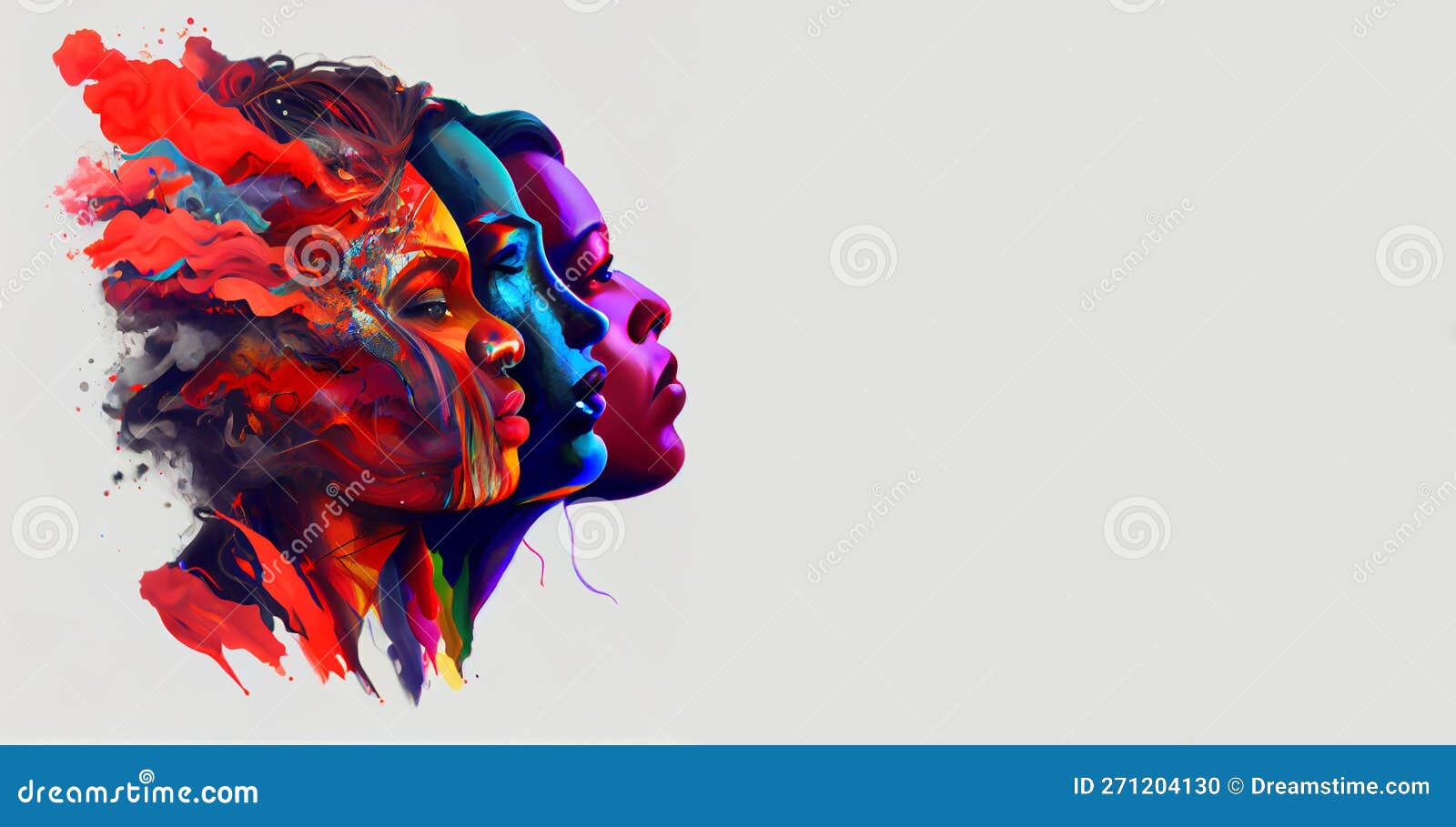 Different Abstract Faces. Ethnic Diversity of Nationalities. AI ...