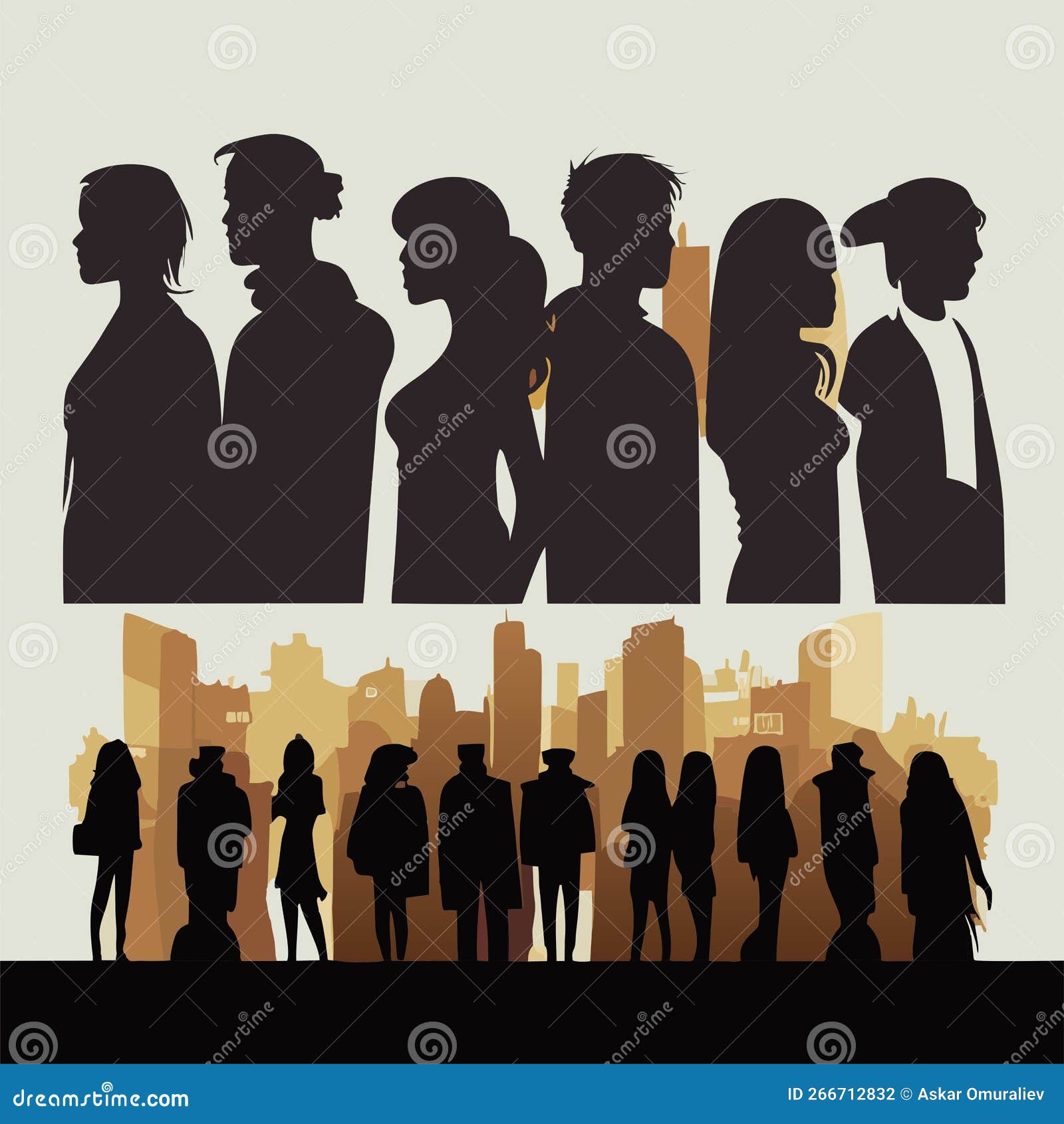 Divided People Crowd. Vector Divide Group, Community Diversity ...