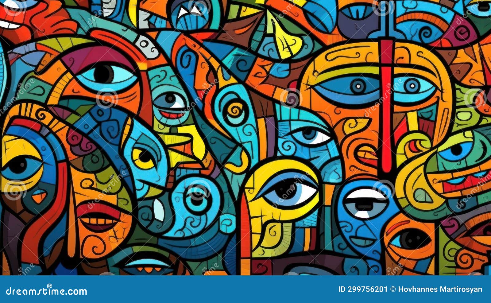 Different People Faces Pattern. Collage from Different People ...