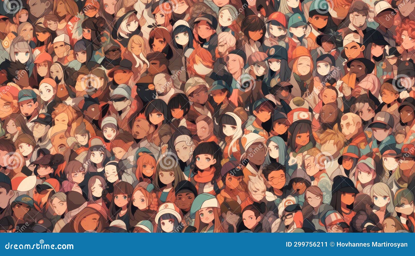 Different People Faces Pattern. Collage from Different People ...