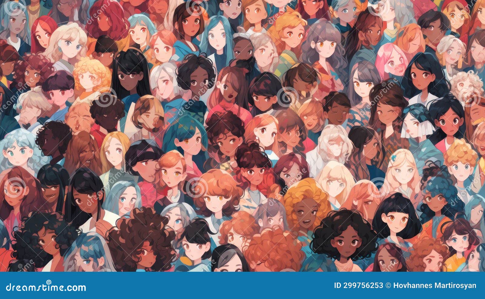 Different People Faces Pattern. Collage from Different People ...