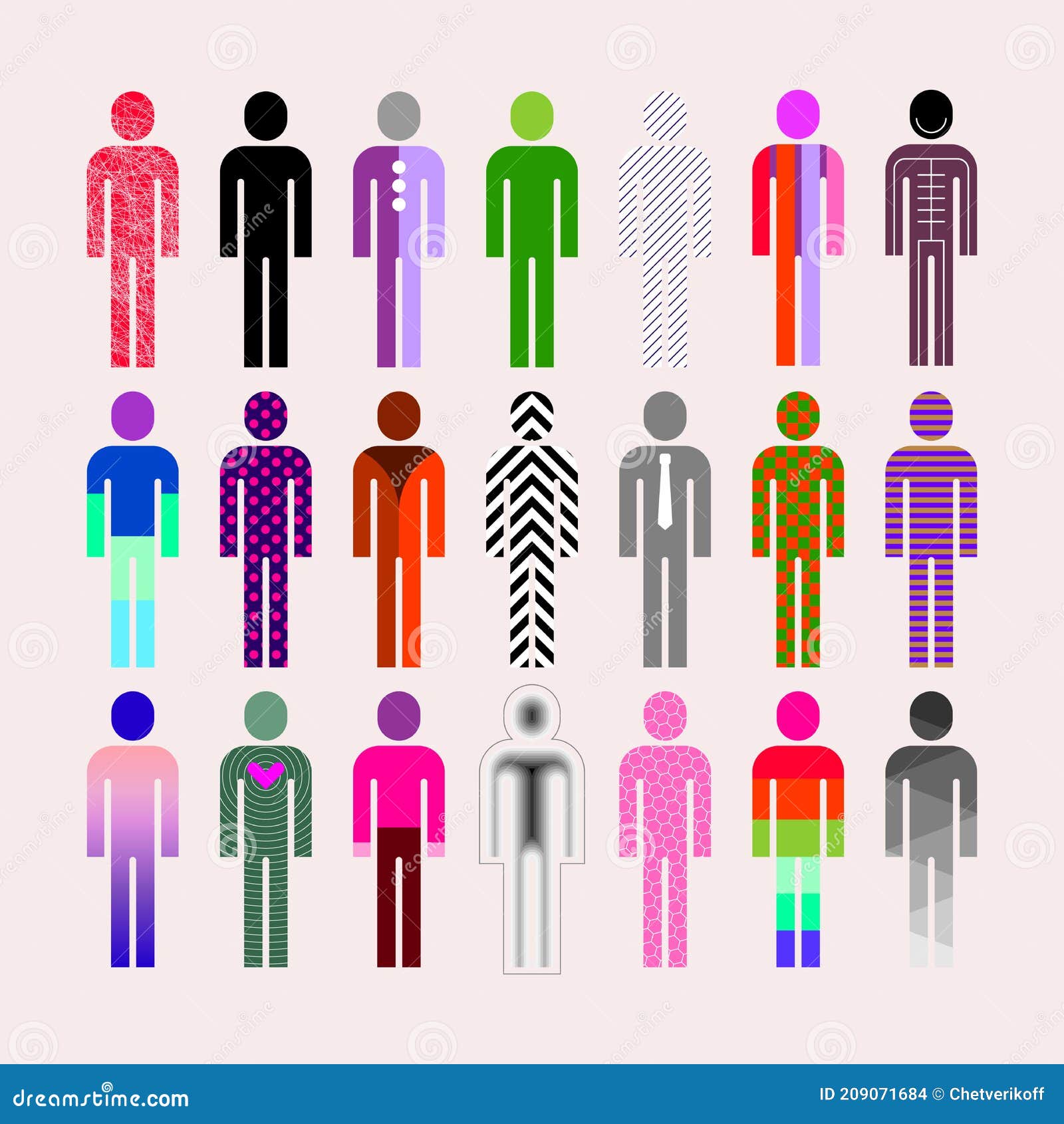 Different People Graphic Artwork Stock Illustration - Illustration of ...