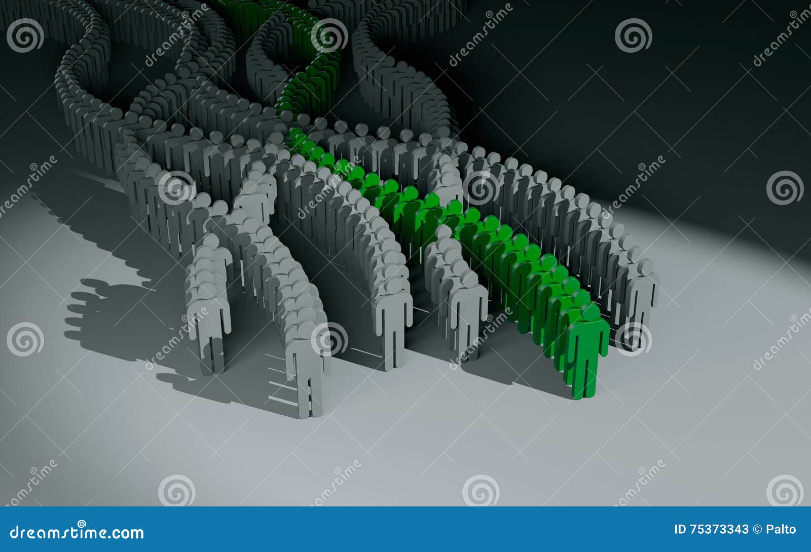 Different People. Green Crowd Stock Illustration - Illustration of ...