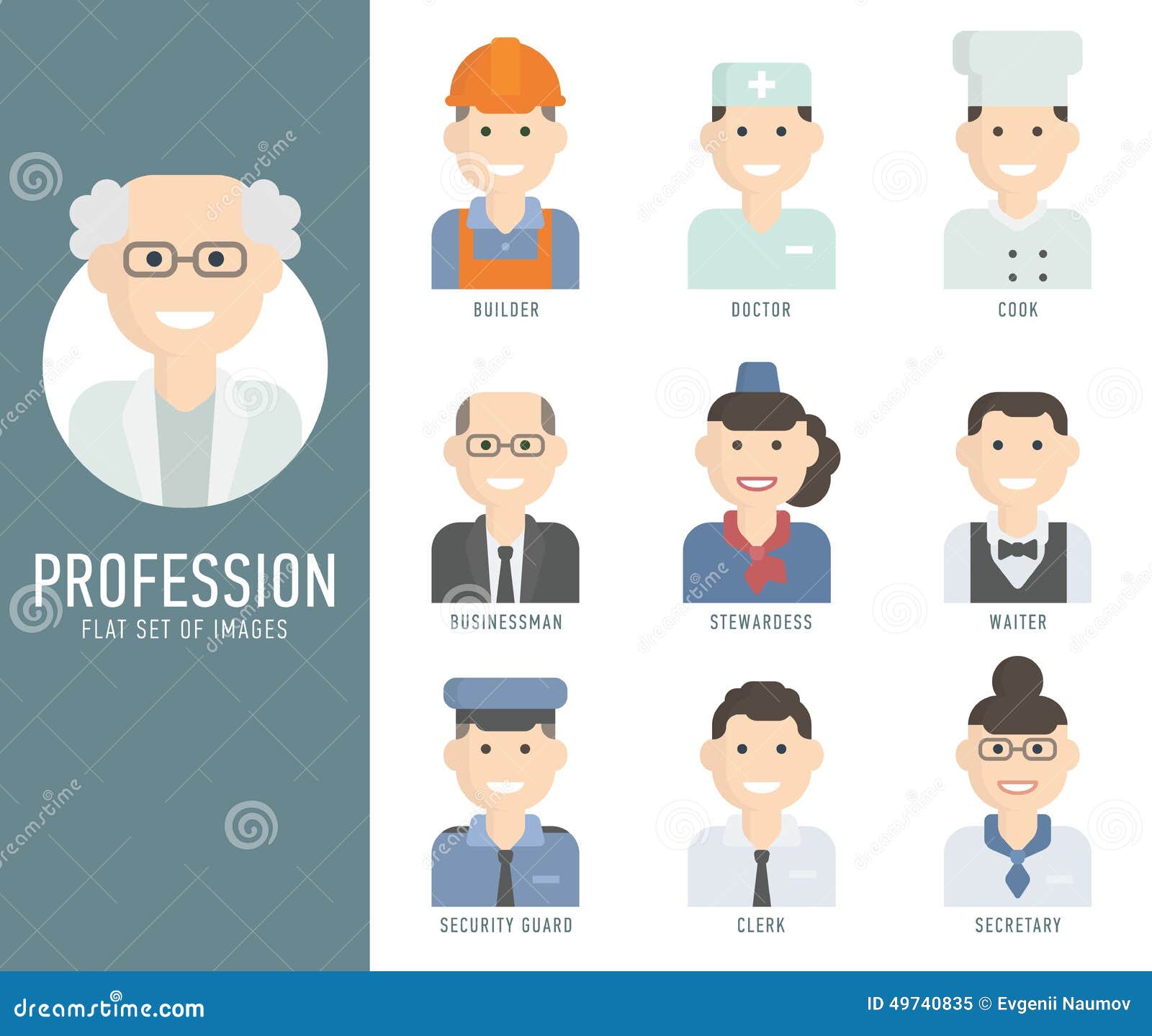 Different People Professions Characters Set Flat Stock Vector ...