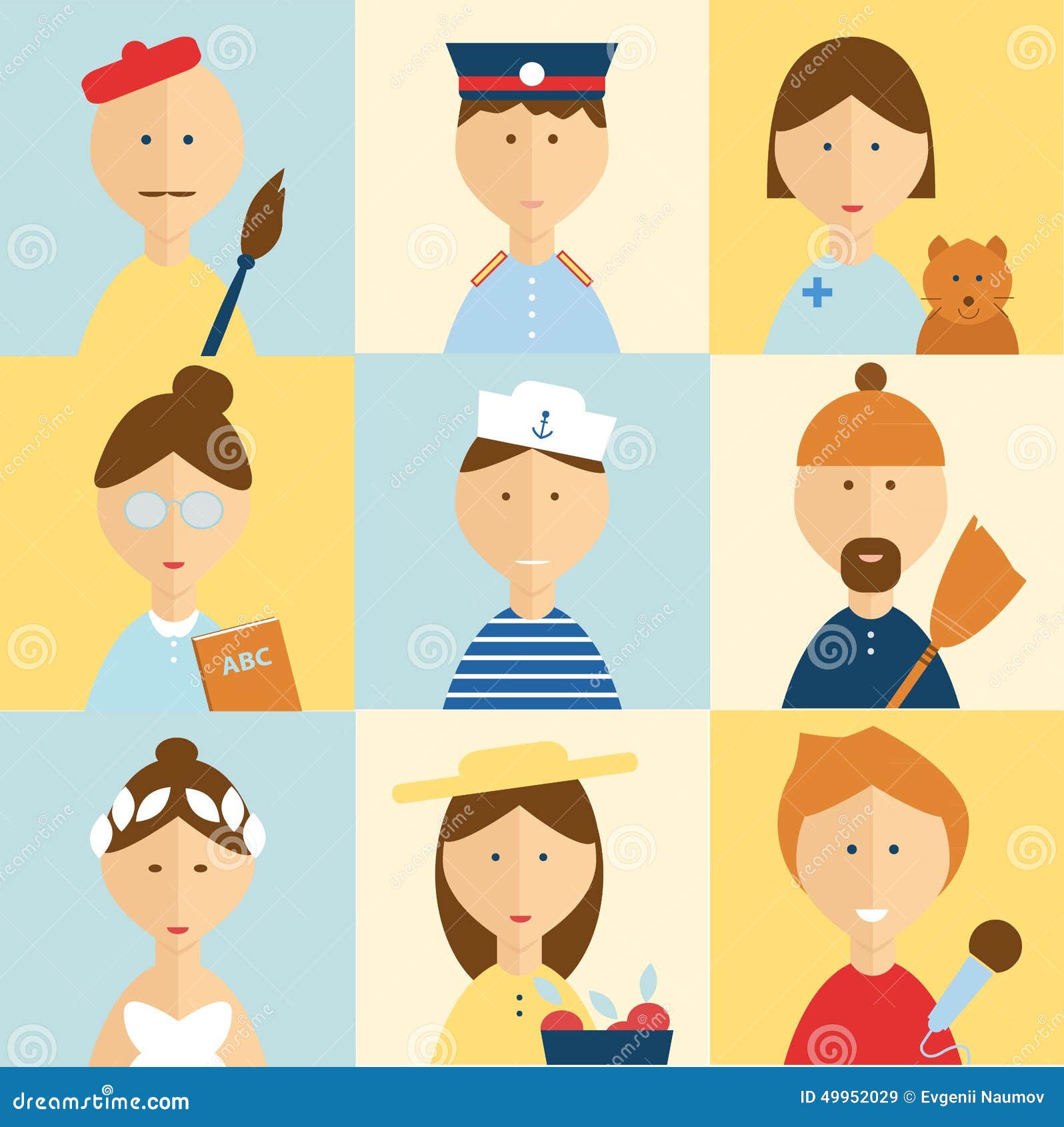 Different People Professions Characters Set Stock Vector - Illustration ...