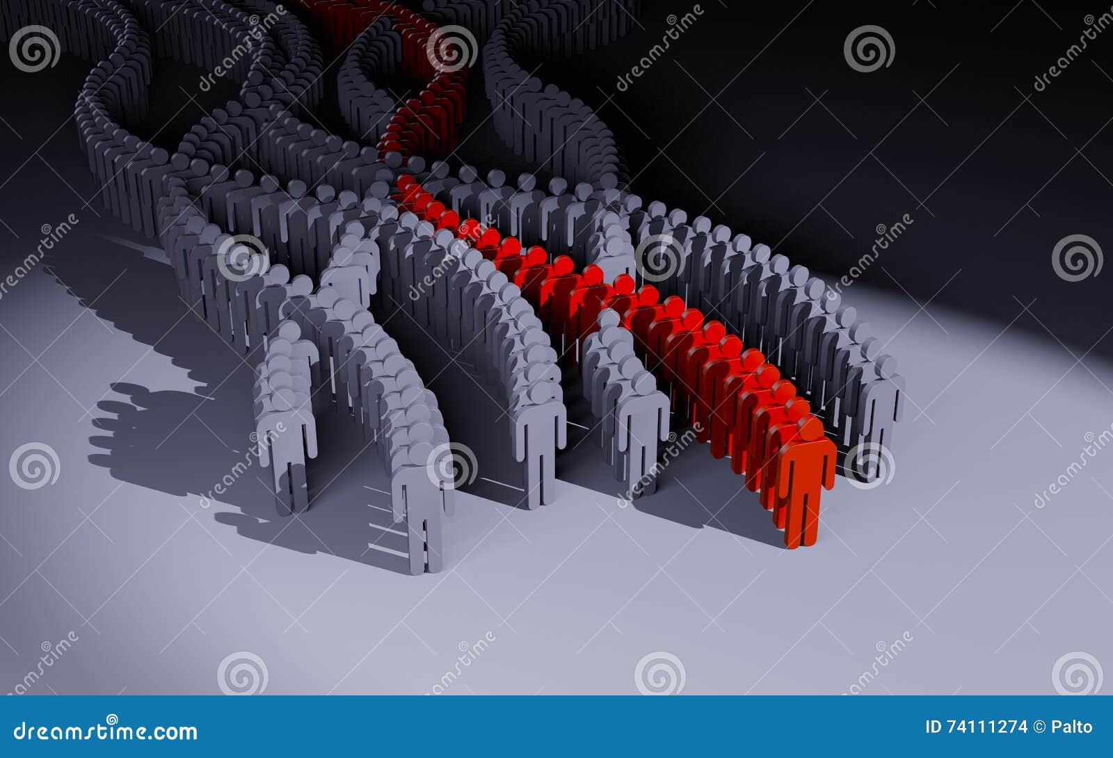 Different People. Red Crowd Stock Illustration - Illustration of ...