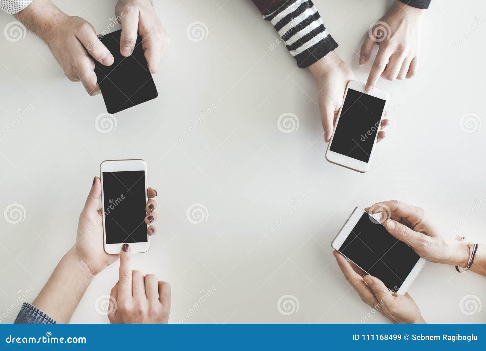 Different People Using Their Mobile Phones Stock Image - Image of hand ...