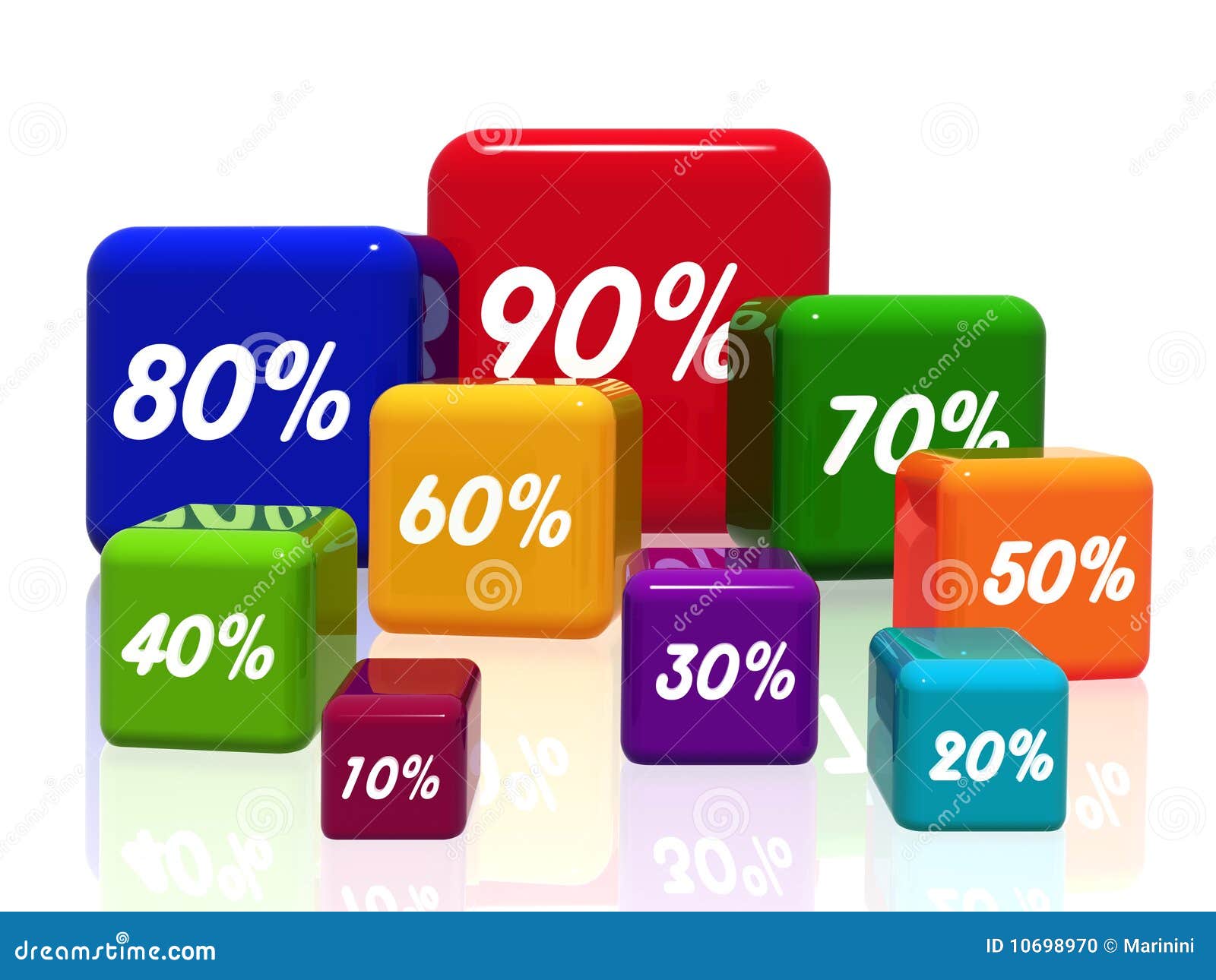 Different Percentages in Color 2 Stock Illustration - Illustration of ...