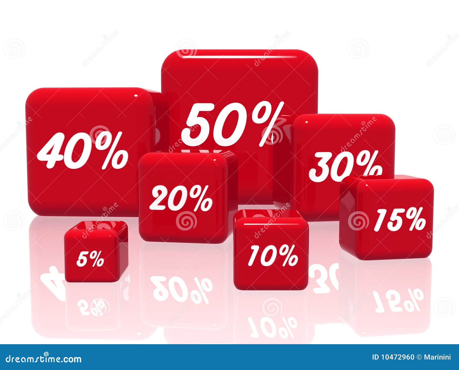 Different Percentages in Red Stock Illustration - Illustration of cube ...