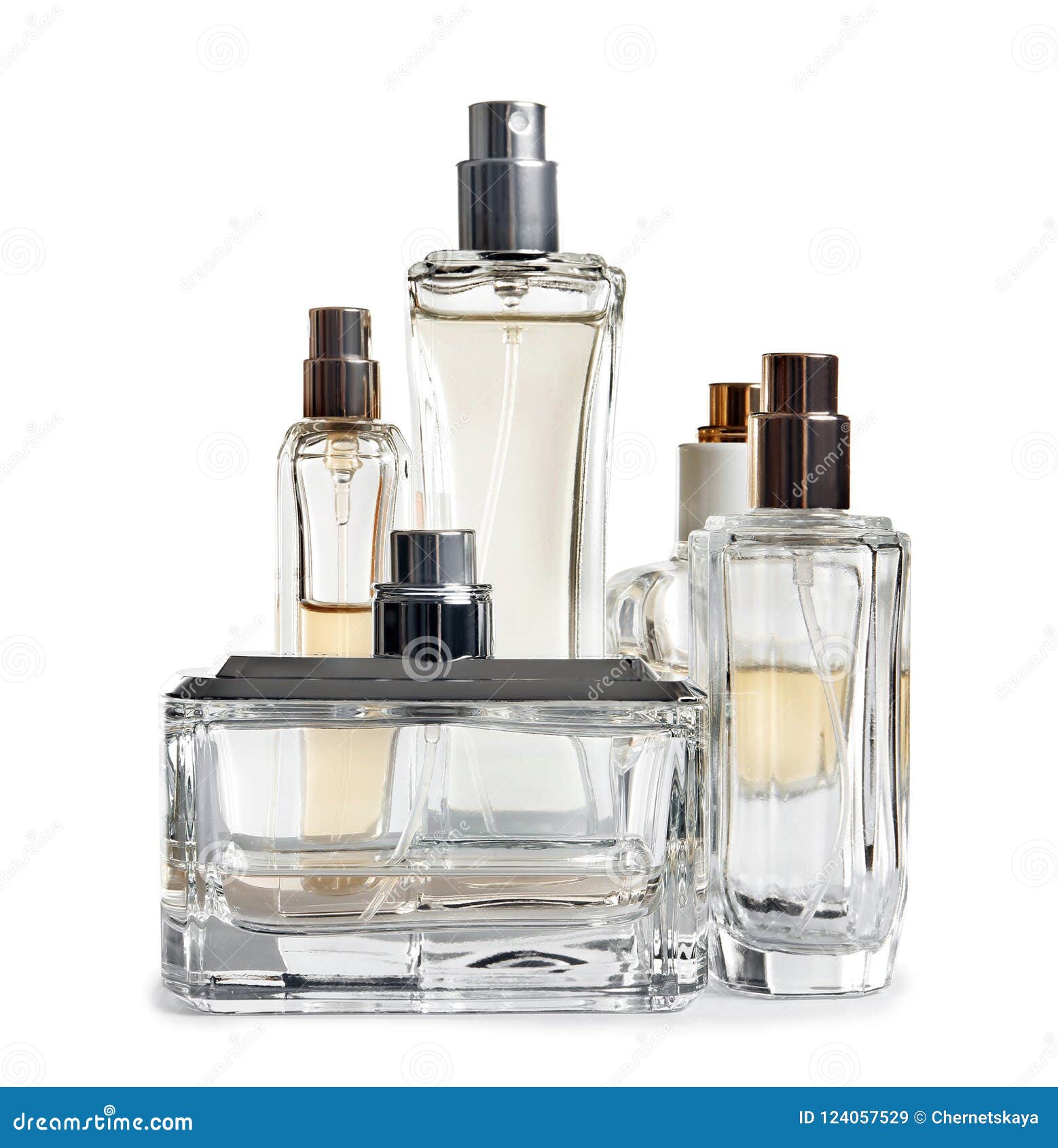 Different perfume bottles stock image. Image of glass - 124057529