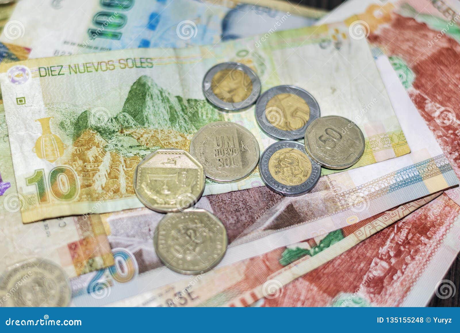 Different Peruvian Currency Stock Photo - Image of variation, focus ...