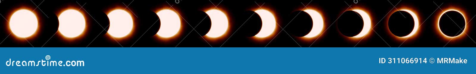 Different Phases of Solar Eclipse 3D Illustration Isolated Stock ...