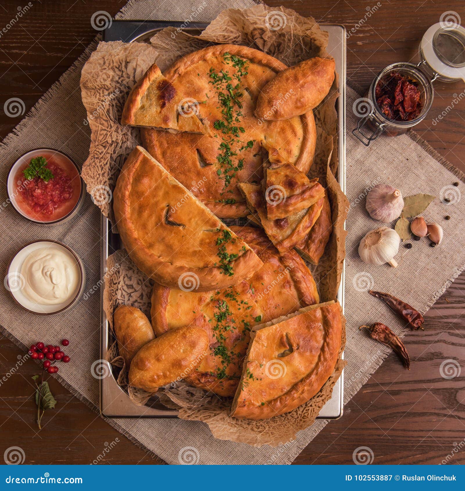 Different pies composition stock image. Image of cake - 102553887