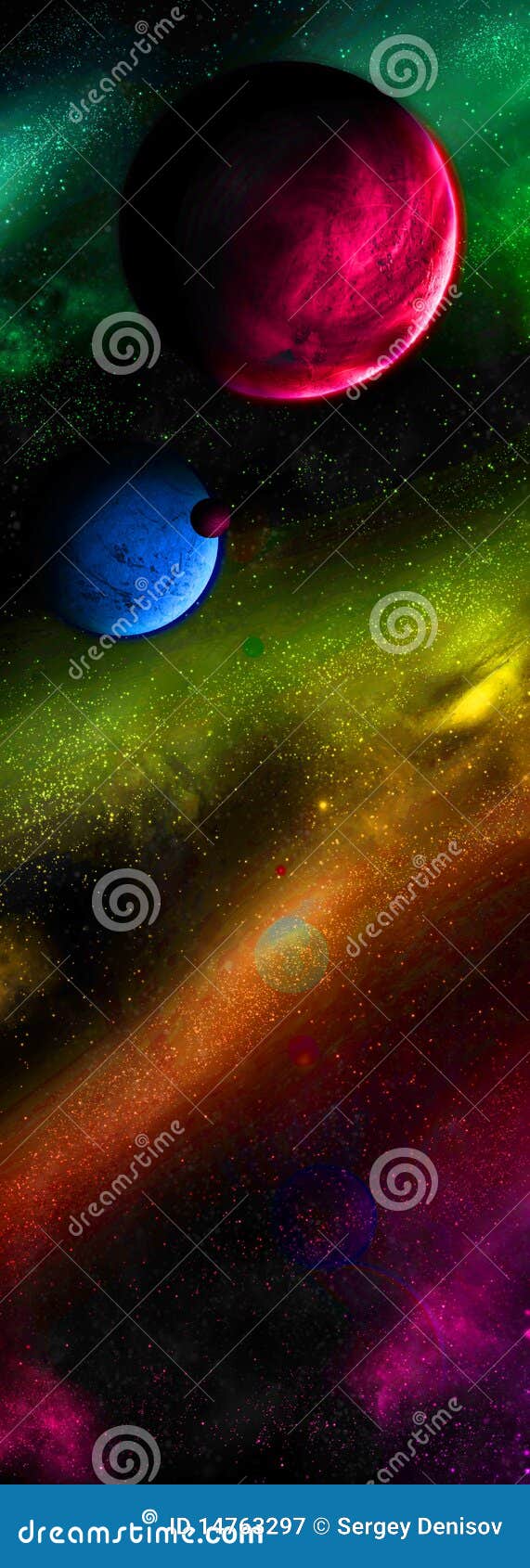 Different Planets in Outer Space Stock Illustration - Illustration of ...