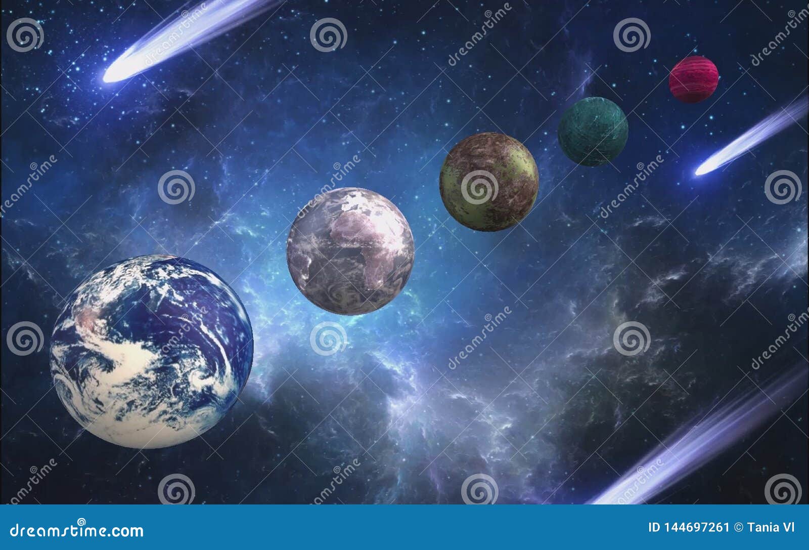 Different Planets In Solar System Vector Illustration | CartoonDealer ...