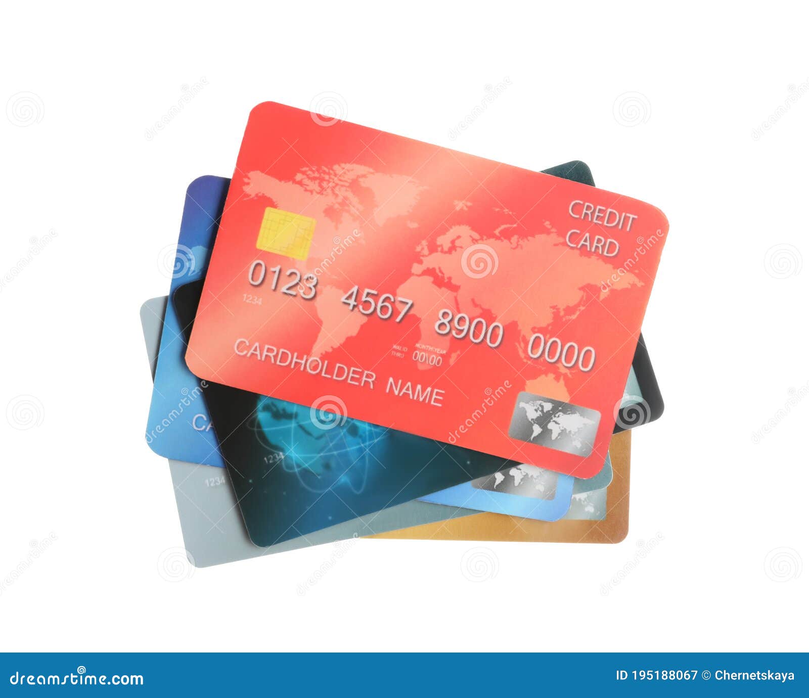 Different Plastic Credit Cards on Background Stock Image - Image of ...