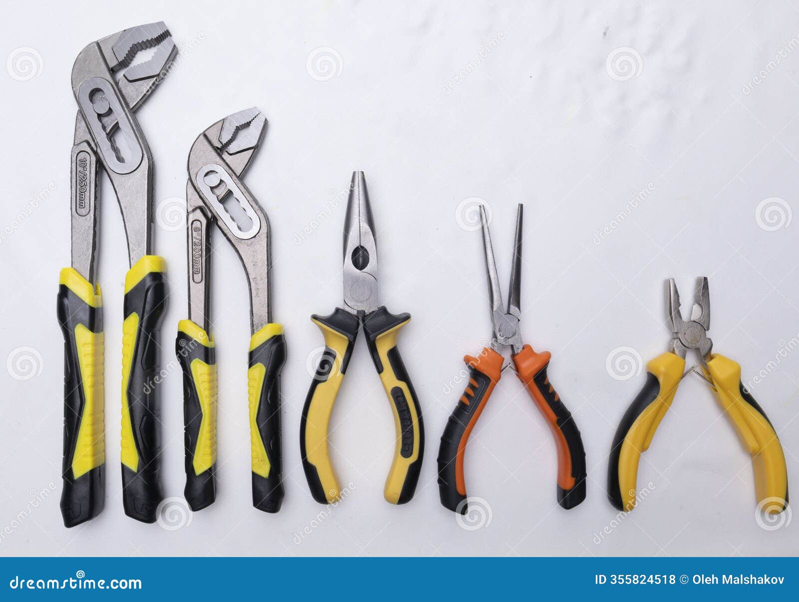 Different Pliers and Slip Joint Pliers Forming a Gradient on White ...