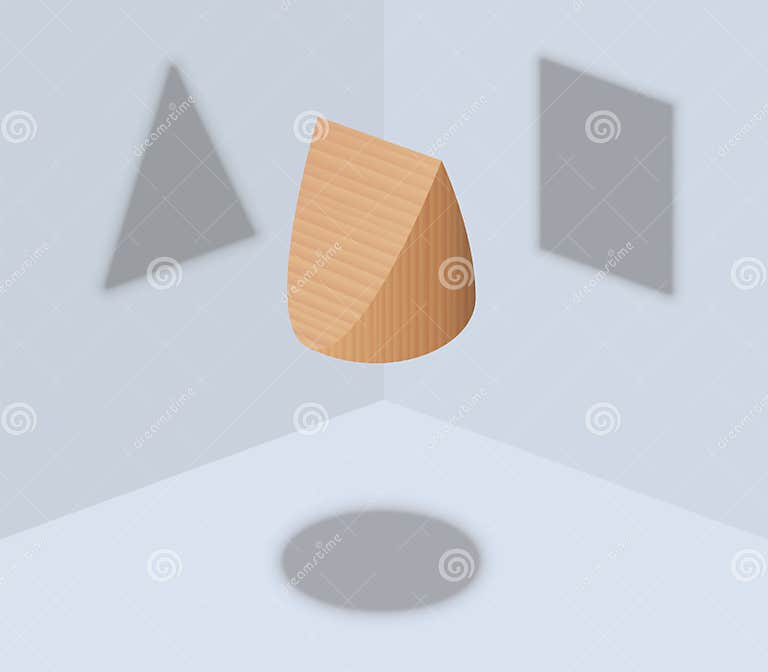 Different Points of View Circle Square Triangle Object Shadows Stock ...
