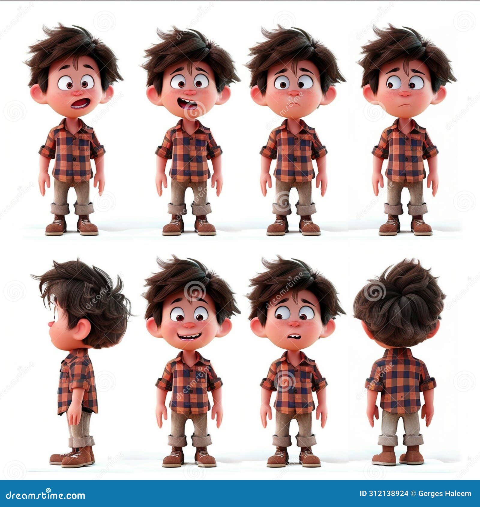 Different Poses of a Boy stock illustration. Illustration of poses ...