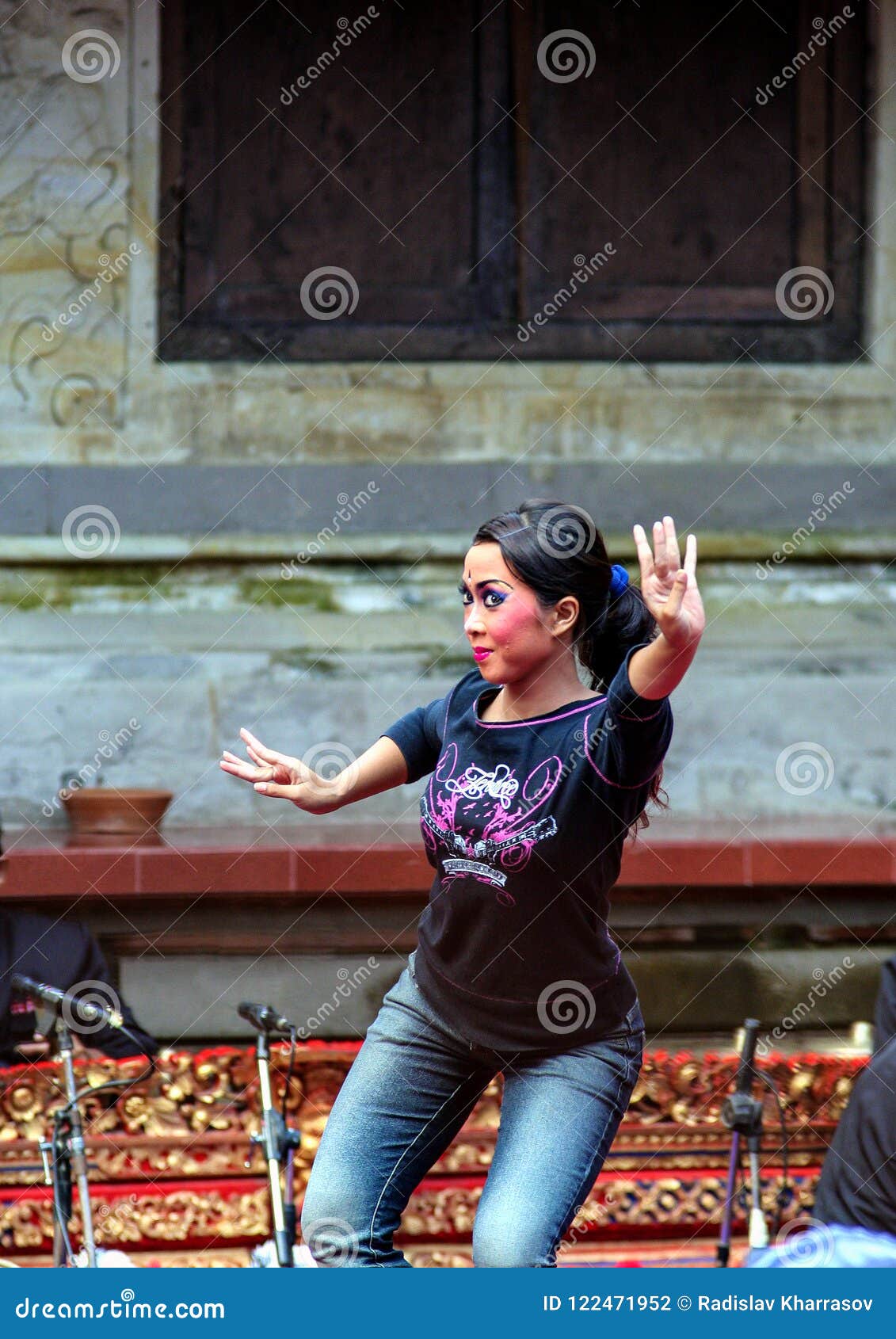 Different Poses of Dancer Woman. Ethnic People. Editorial Photography ...