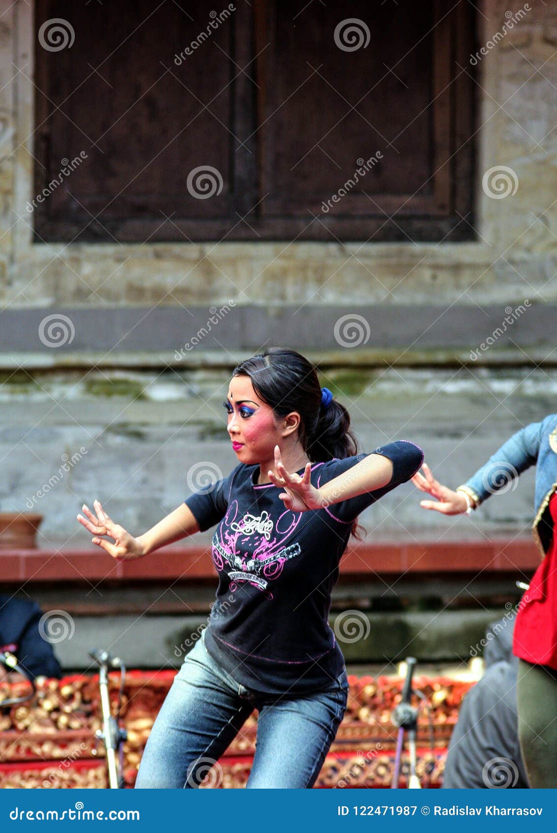 Different Poses of Dancer Woman. Ethnic People. Editorial Photography ...