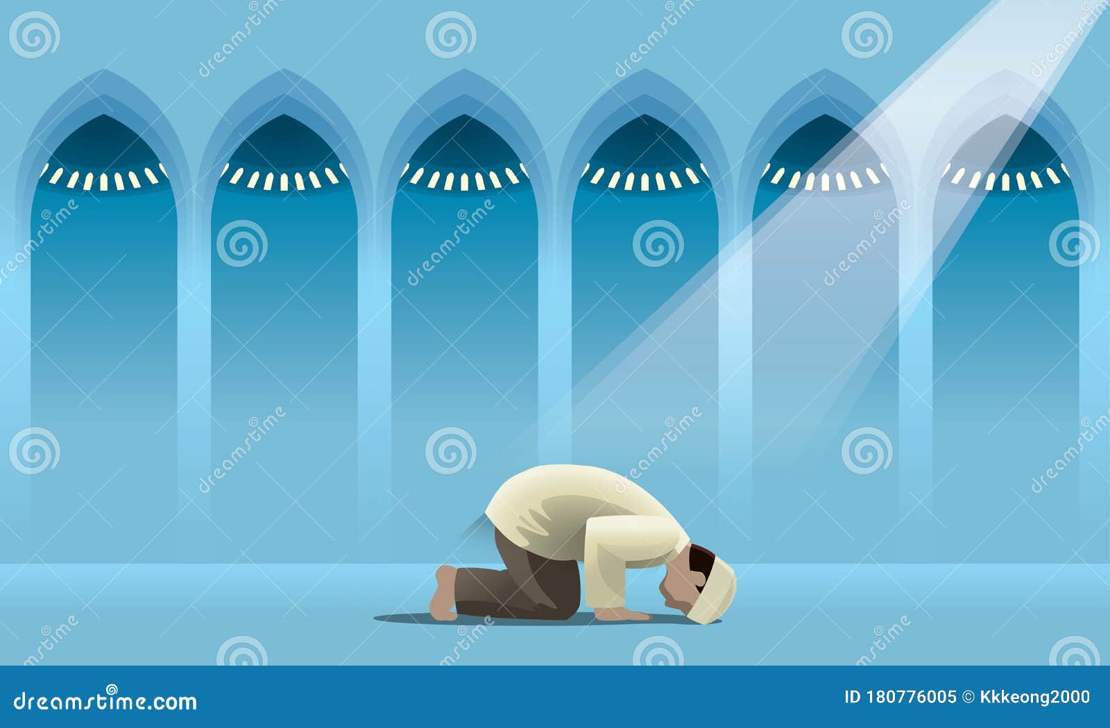 Devout Muslim Clergy Member Serving As Spiritual Guide And Leader In ...