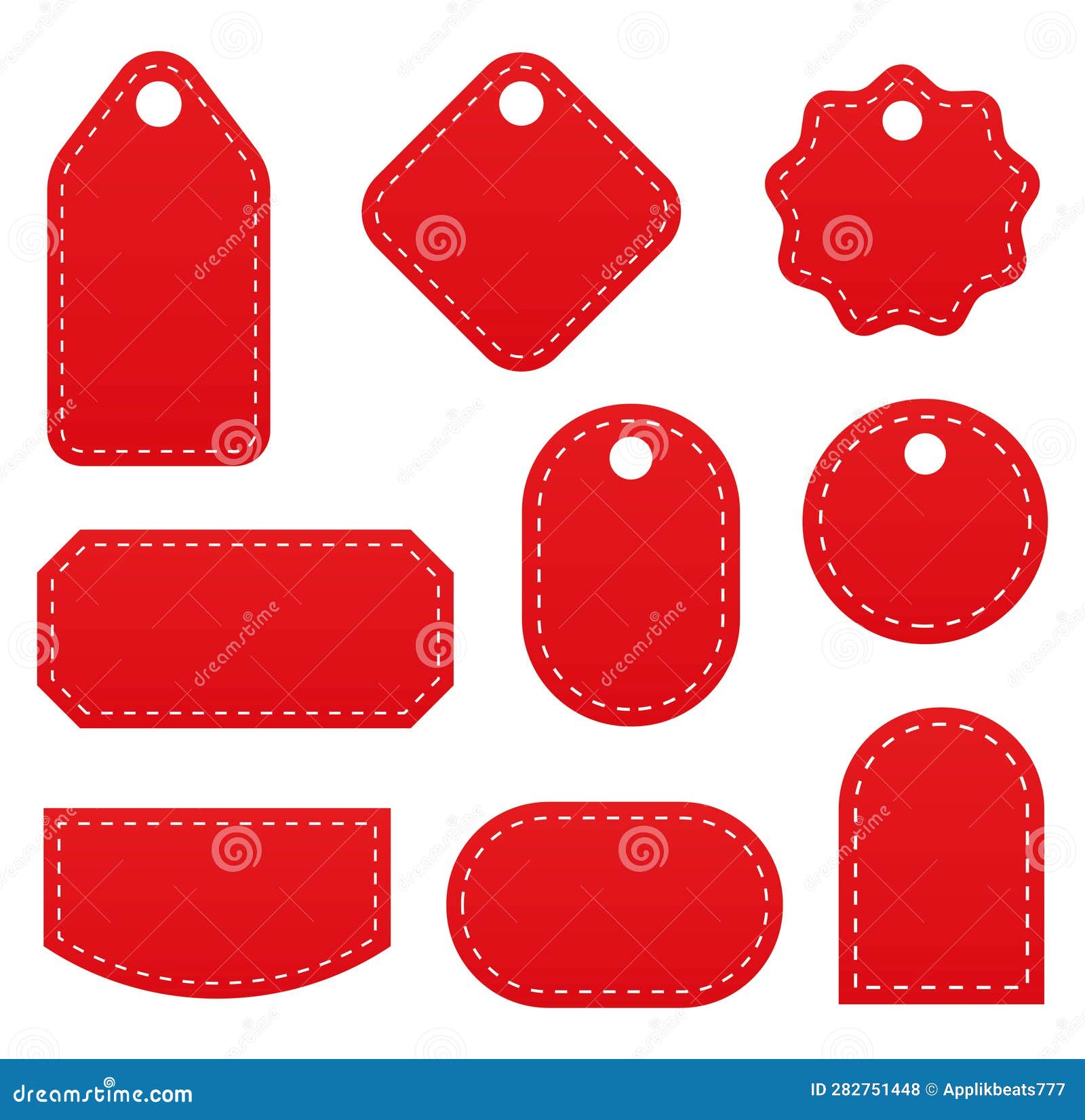 Different Price Tag Set. Red Labels Collection. Vector Stock Vector ...