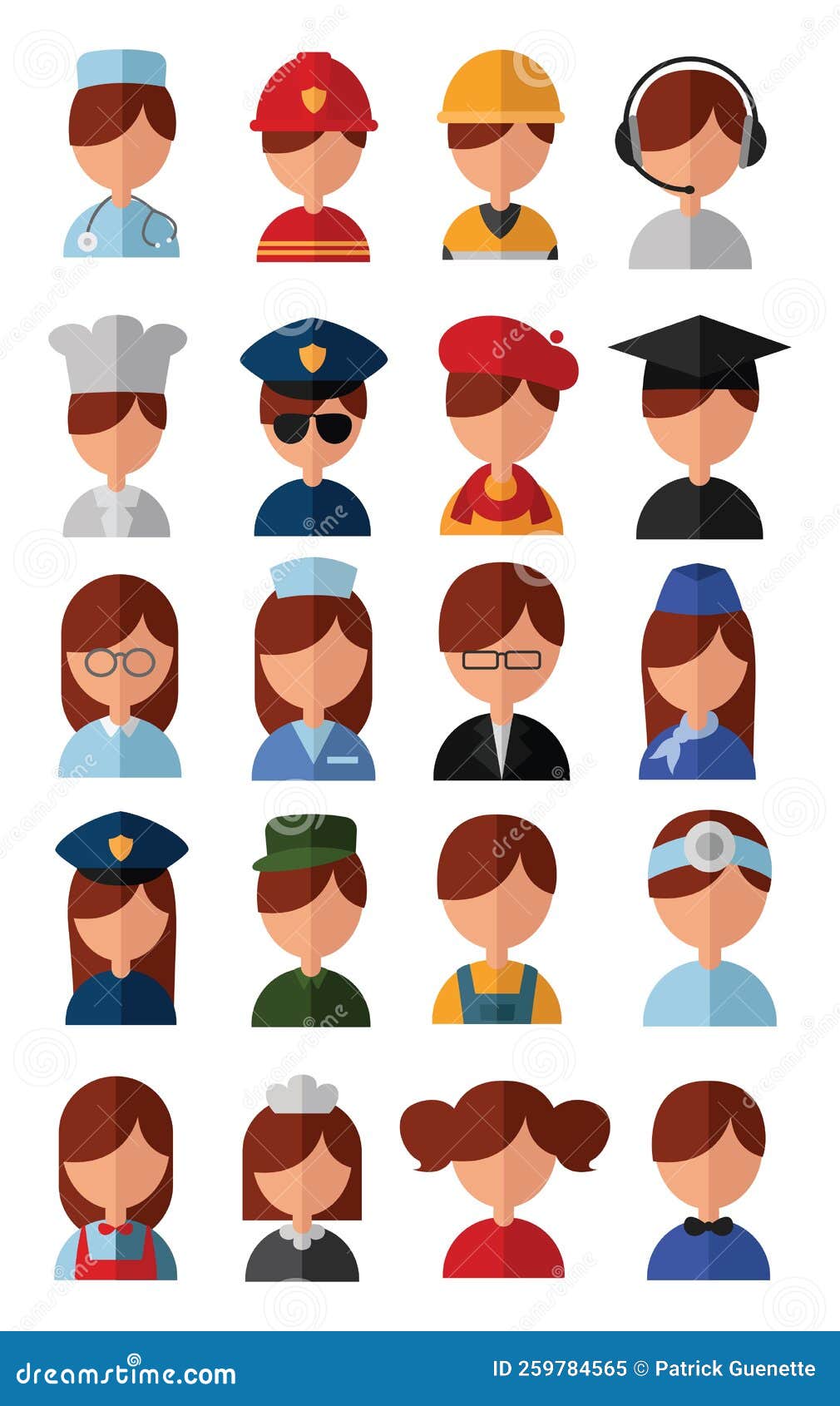 Different Professions, Icon Stock Vector - Illustration of character ...