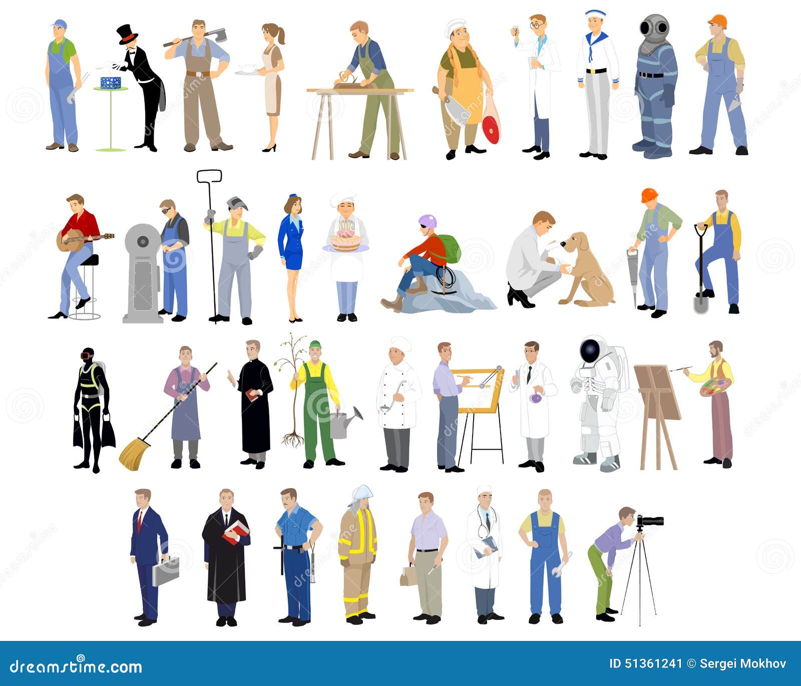 Different Professions Set Cartoon Vector | CartoonDealer.com #51361241
