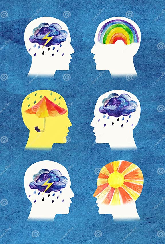 Different psyche people stock illustration. Illustration of rainbow ...