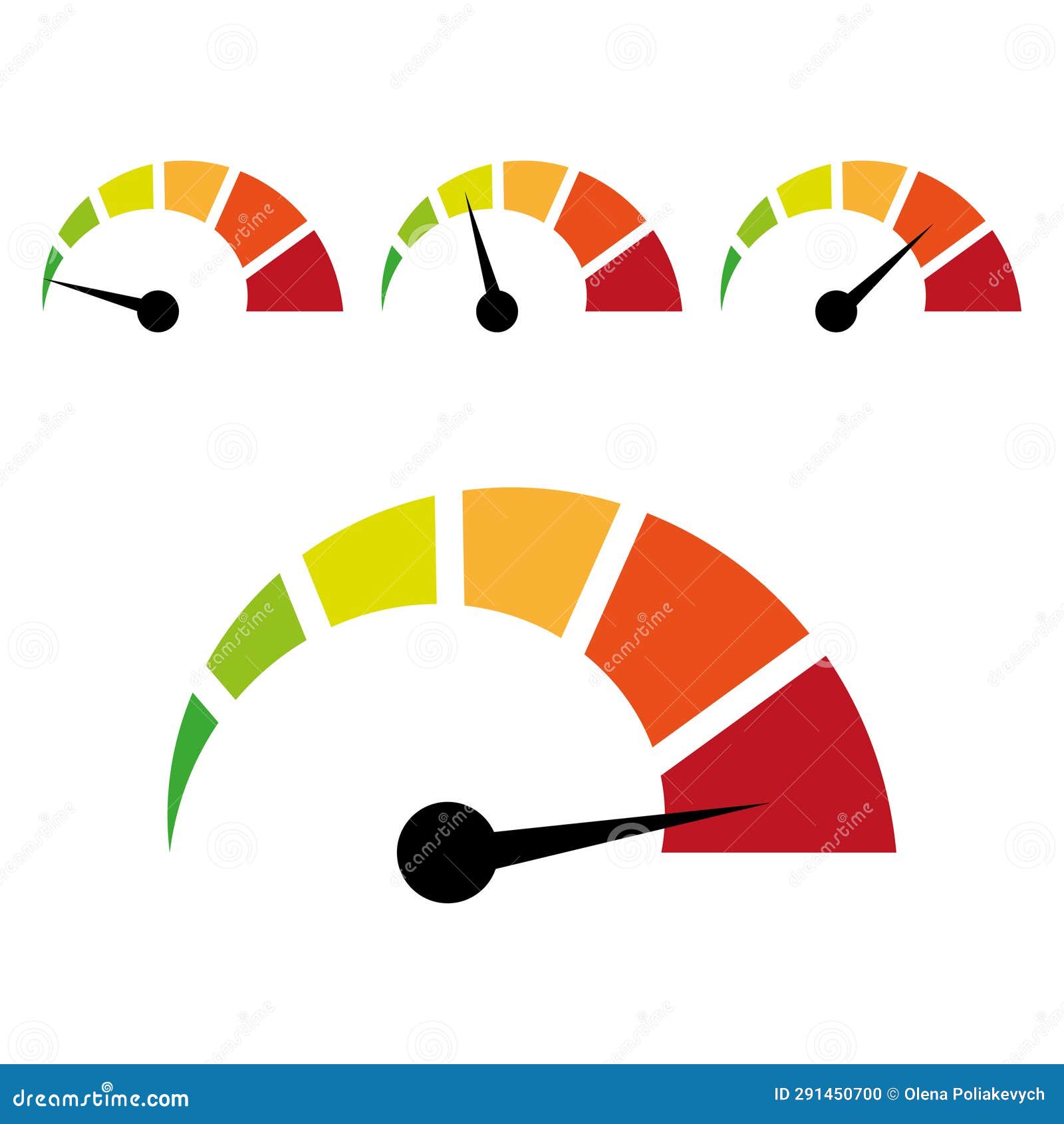 Different Quality or Level Barometer. Vector Illustration. EPS 10 Stock ...