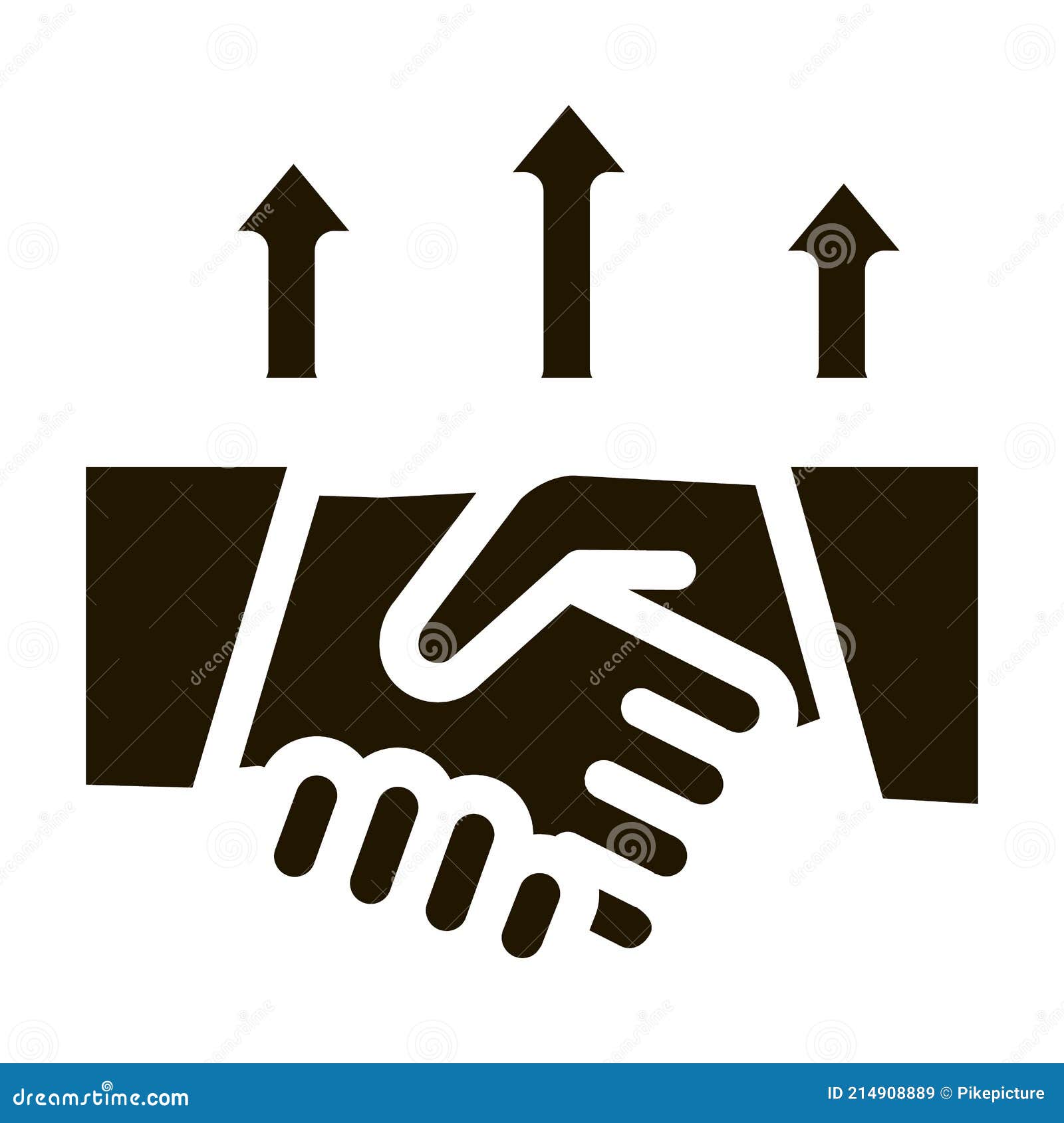 Different Race Handshake Icon Vector Glyph Illustration Stock Vector ...