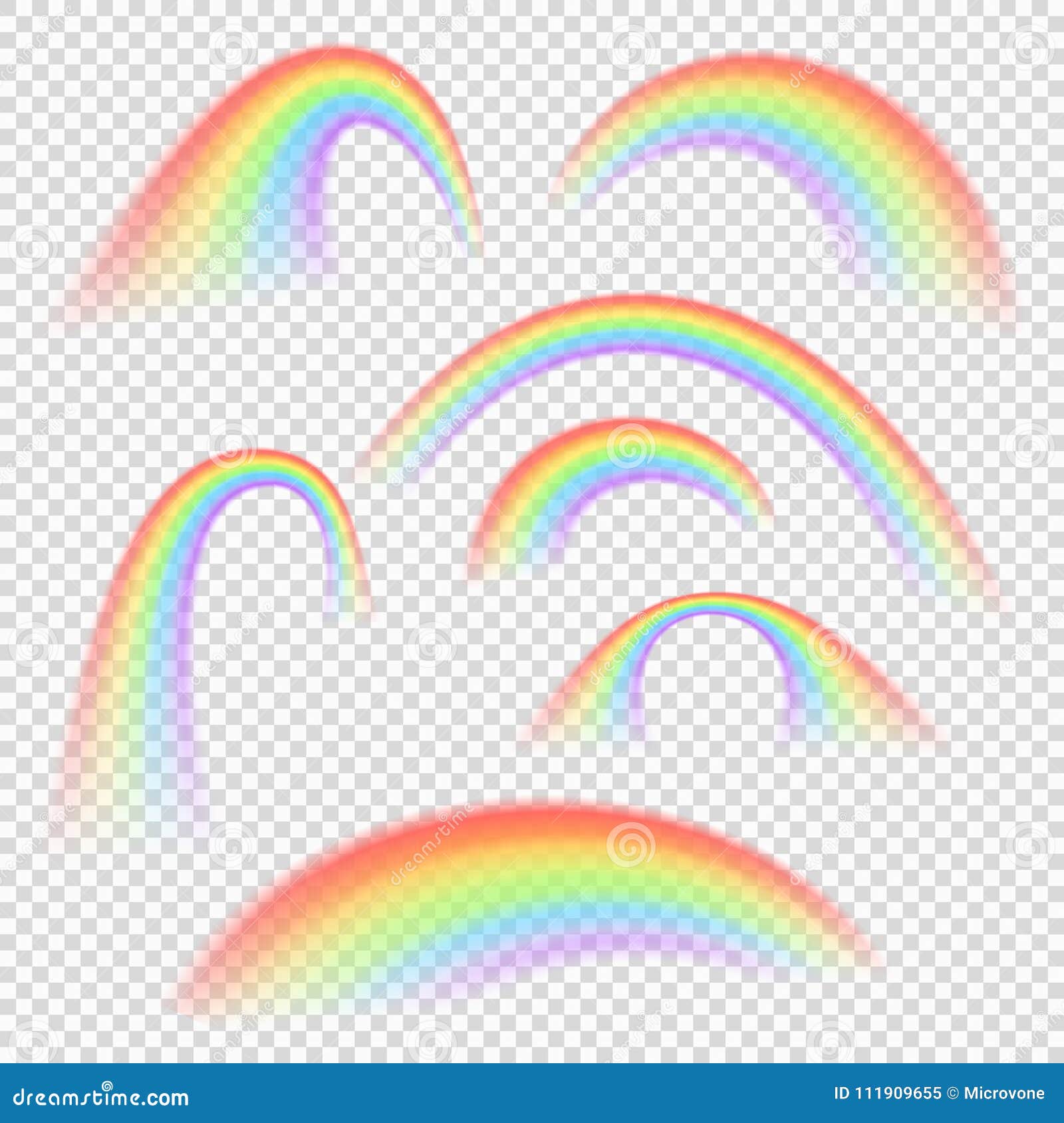 Set Of Different Rainbow Color Frames And Borders Vector Illustration ...