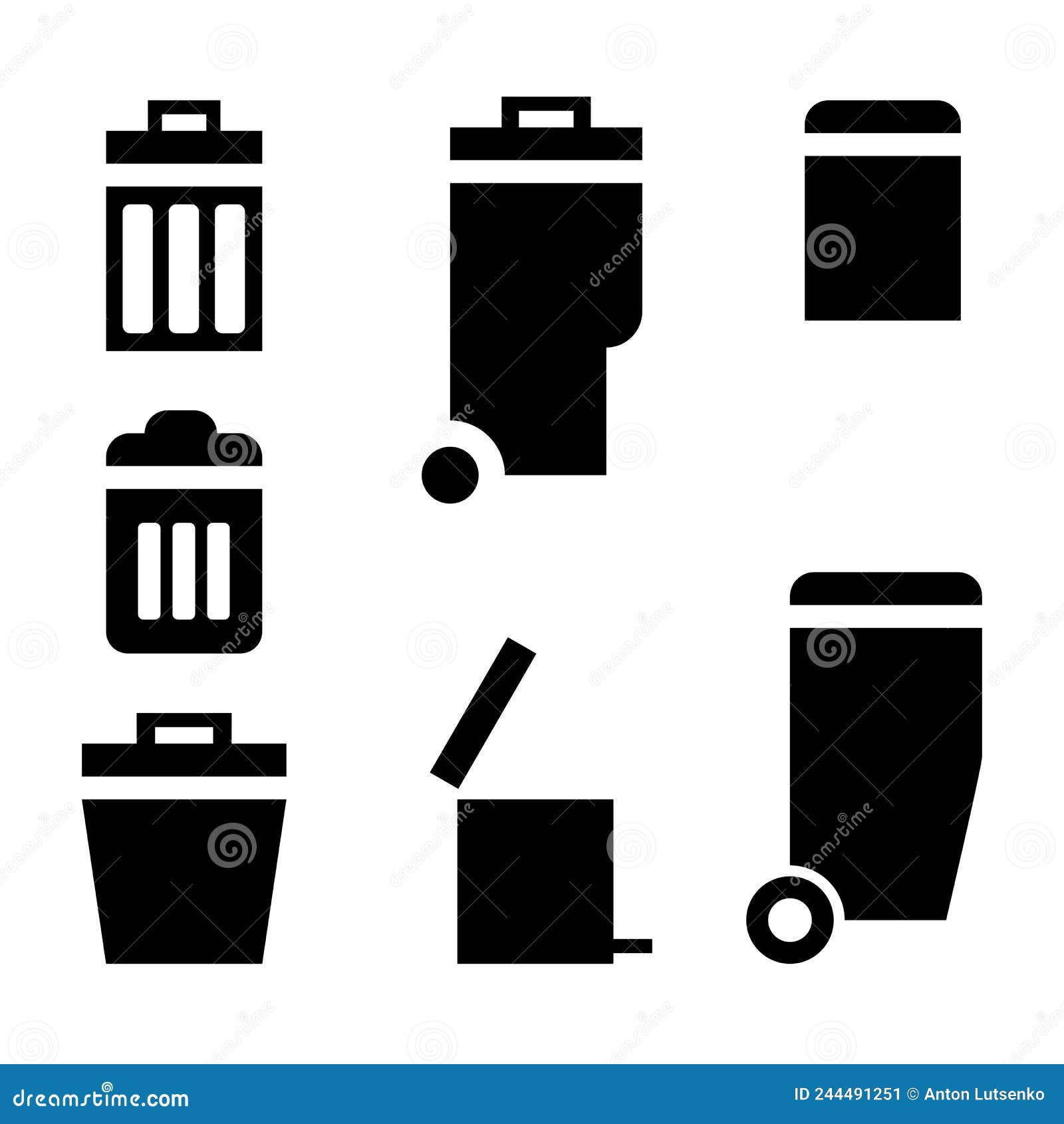Different Recycle Waste Bins Set Vector Illustration Stock Vector ... Different Recycle Waste Bins Set Vector Illustration Stock Vector ...