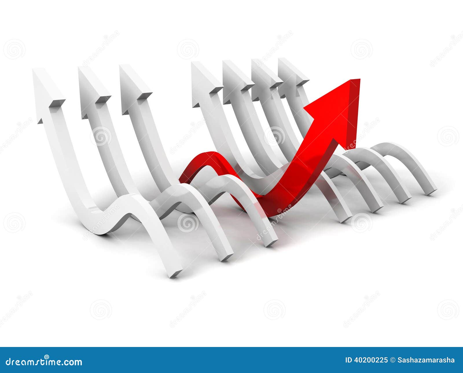 Different Red Arrow As Concept Leader of Other Arrows Stock ...