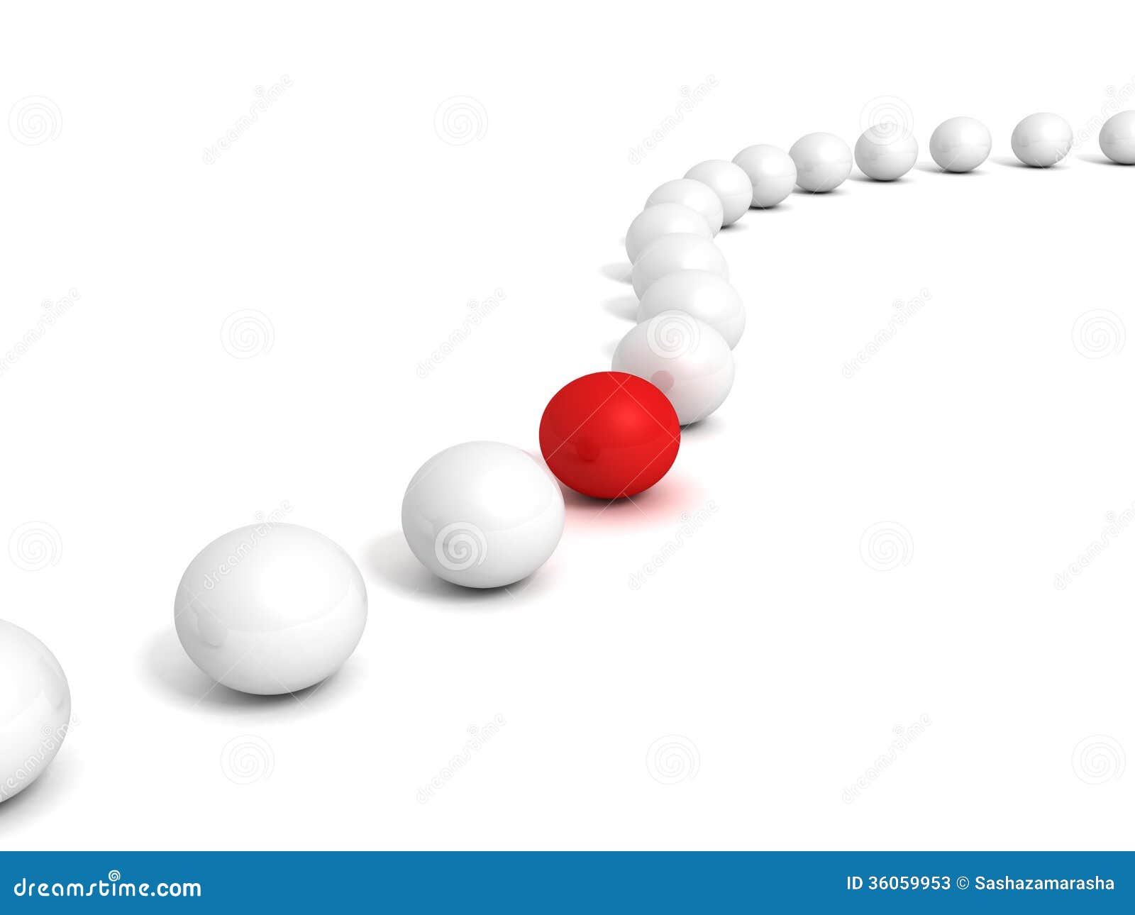 Different Red Ball in Many White Balls Row Stock Illustration ...
