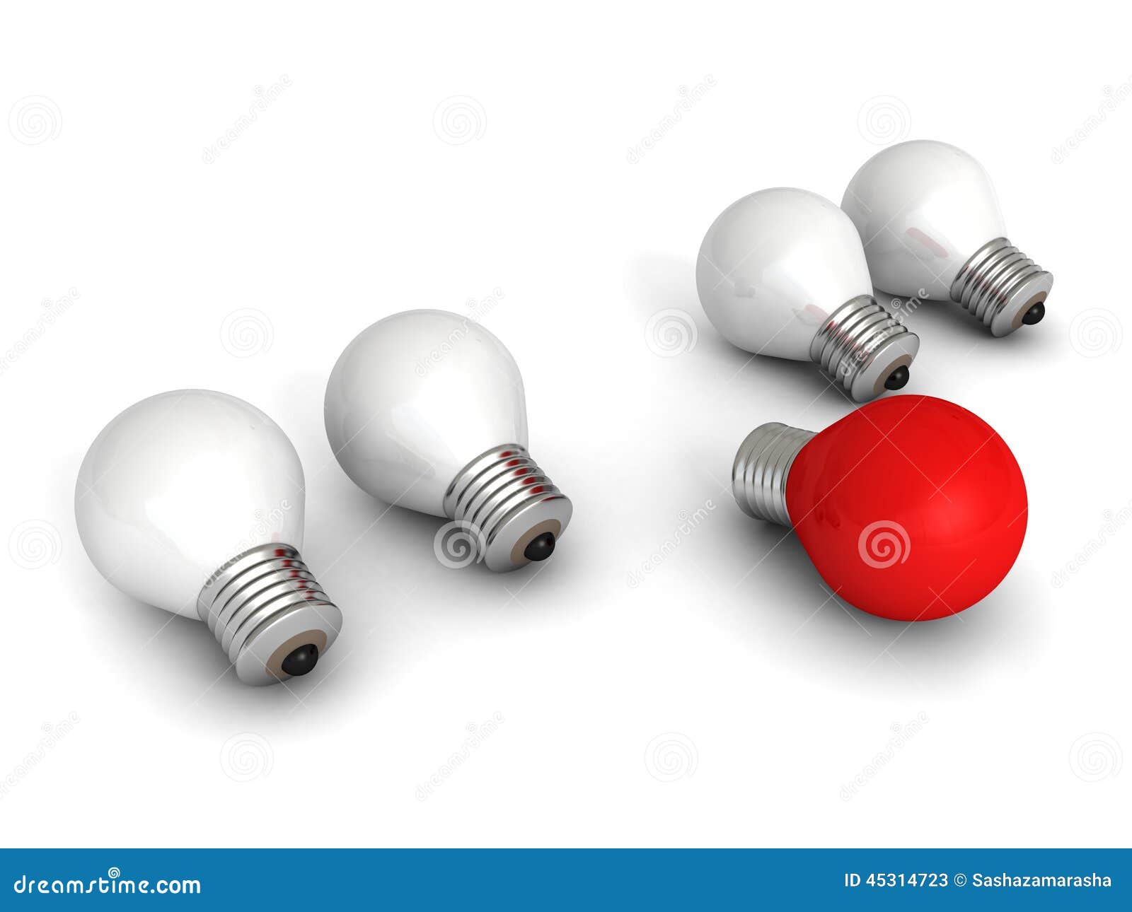Different Red Idea Light Bulb on White Stock Illustration ...