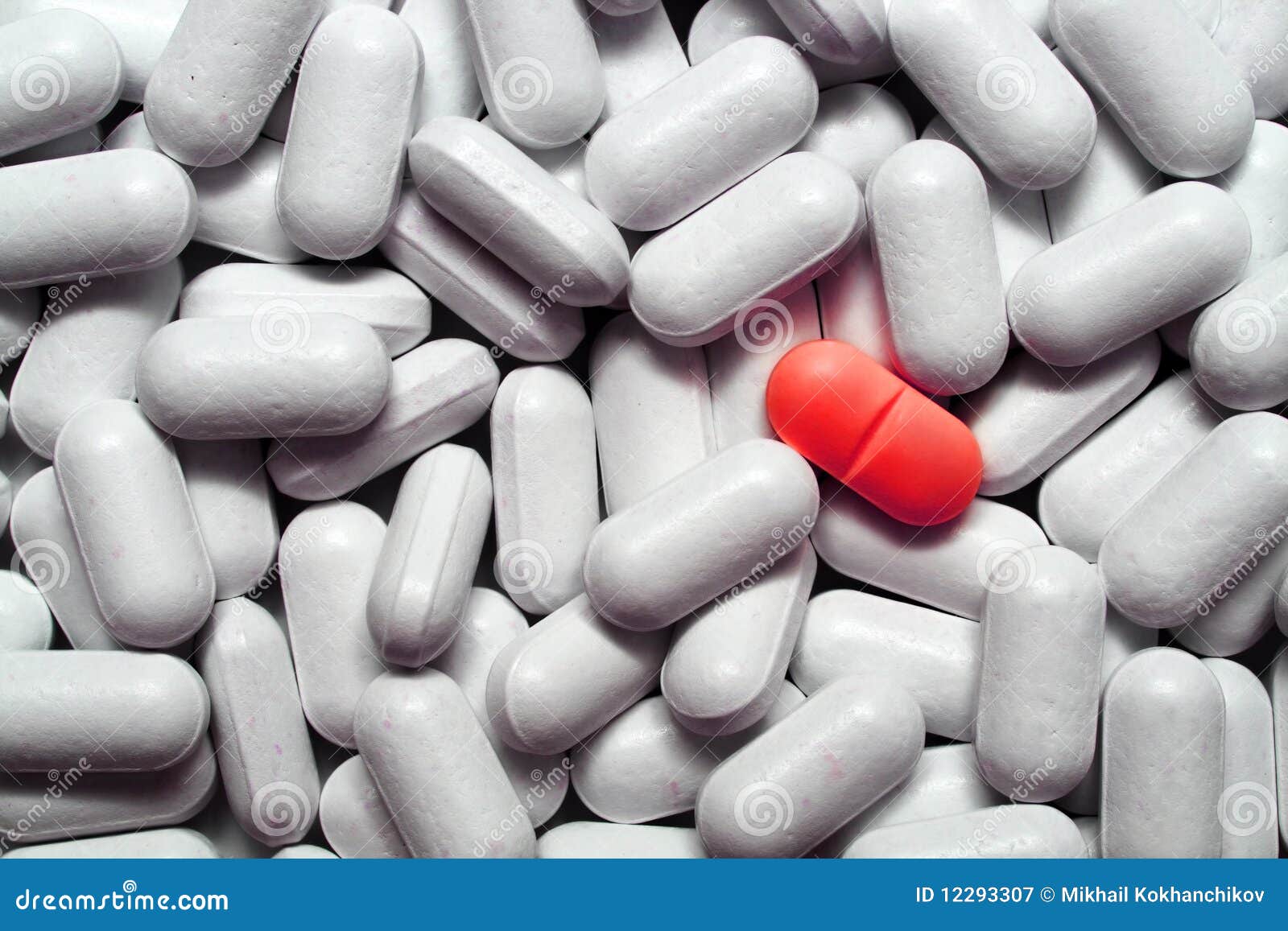 Different - Red Pill among Pills Stock Image - Image of macro ...