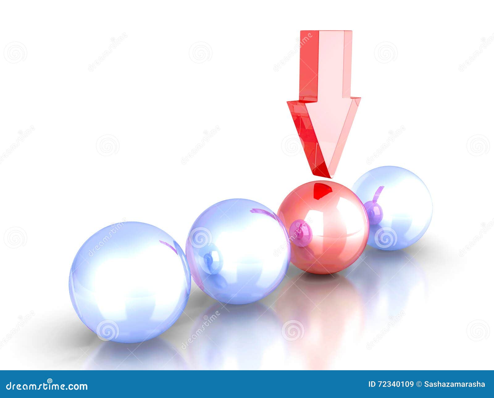Different Red Sphere with Pointing Arrow Stock Illustration ...