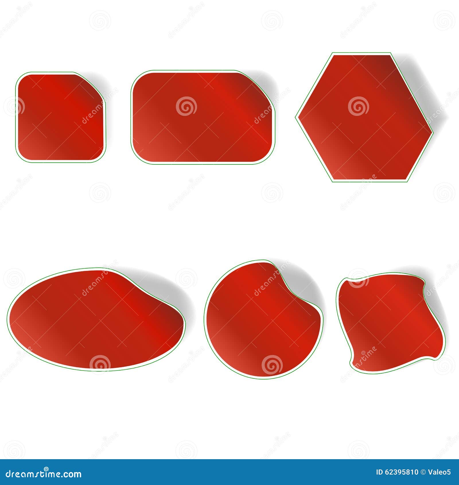 Different Red Stickers Set stock vector. Illustration of real - 62395810