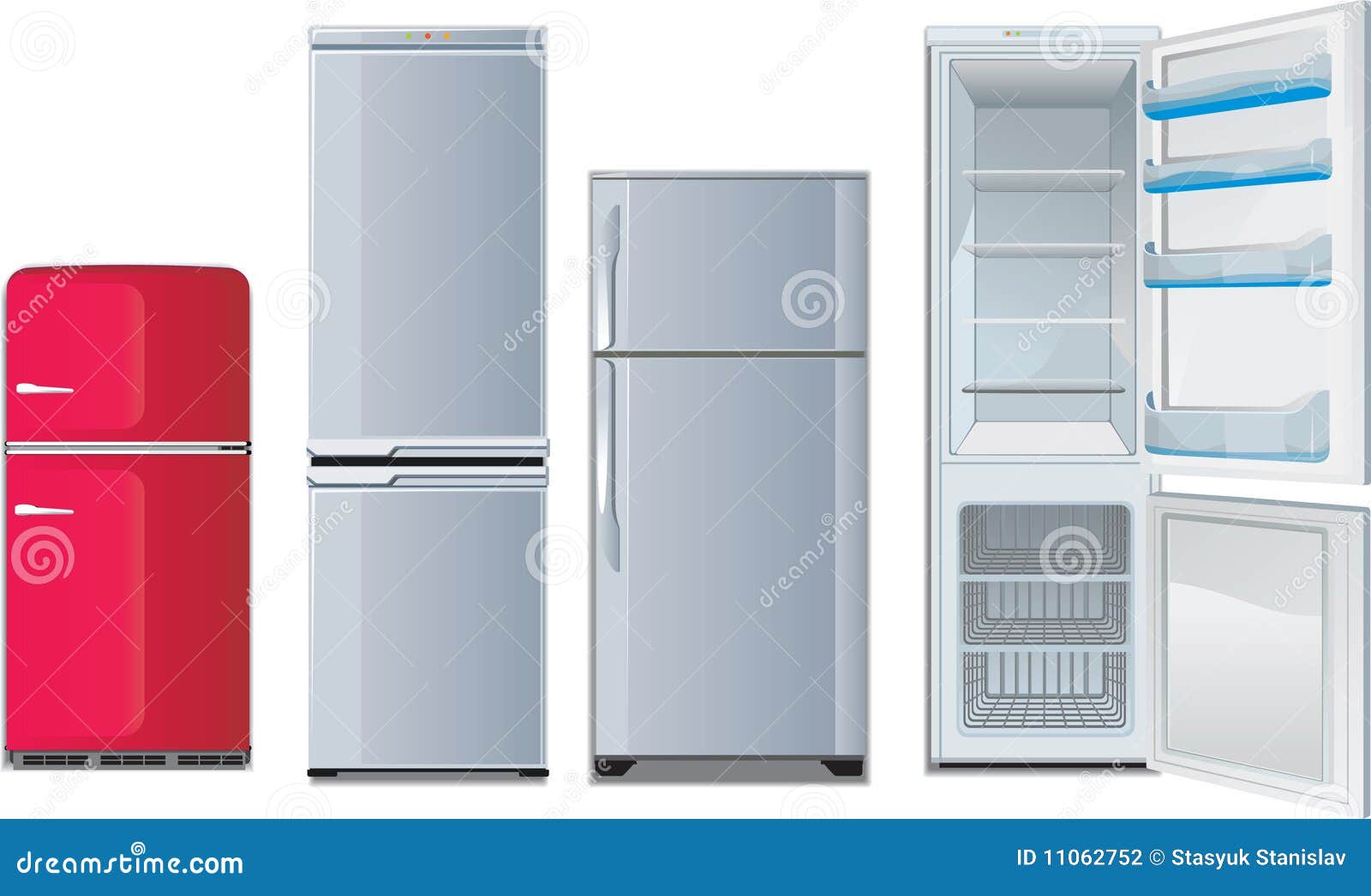Different refrigerators stock illustration. Illustration of home - 11062752