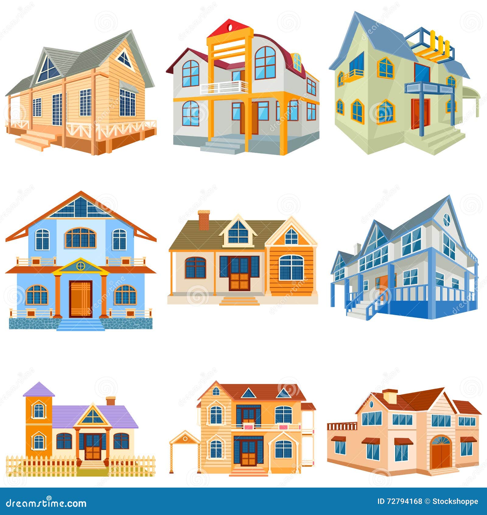 Different Residential Building Stock Vector - Illustration of apartment ...