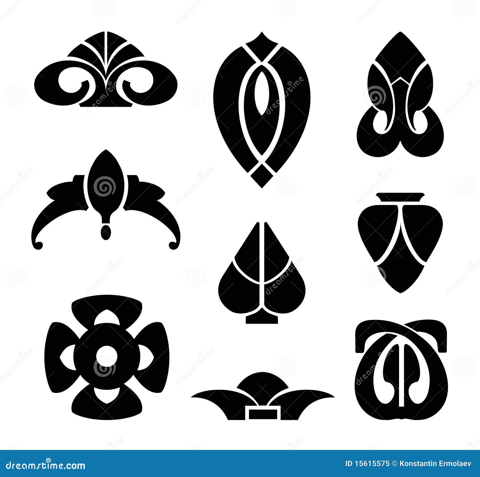 Different Retro Style Elements Stock Illustration - Illustration of ...