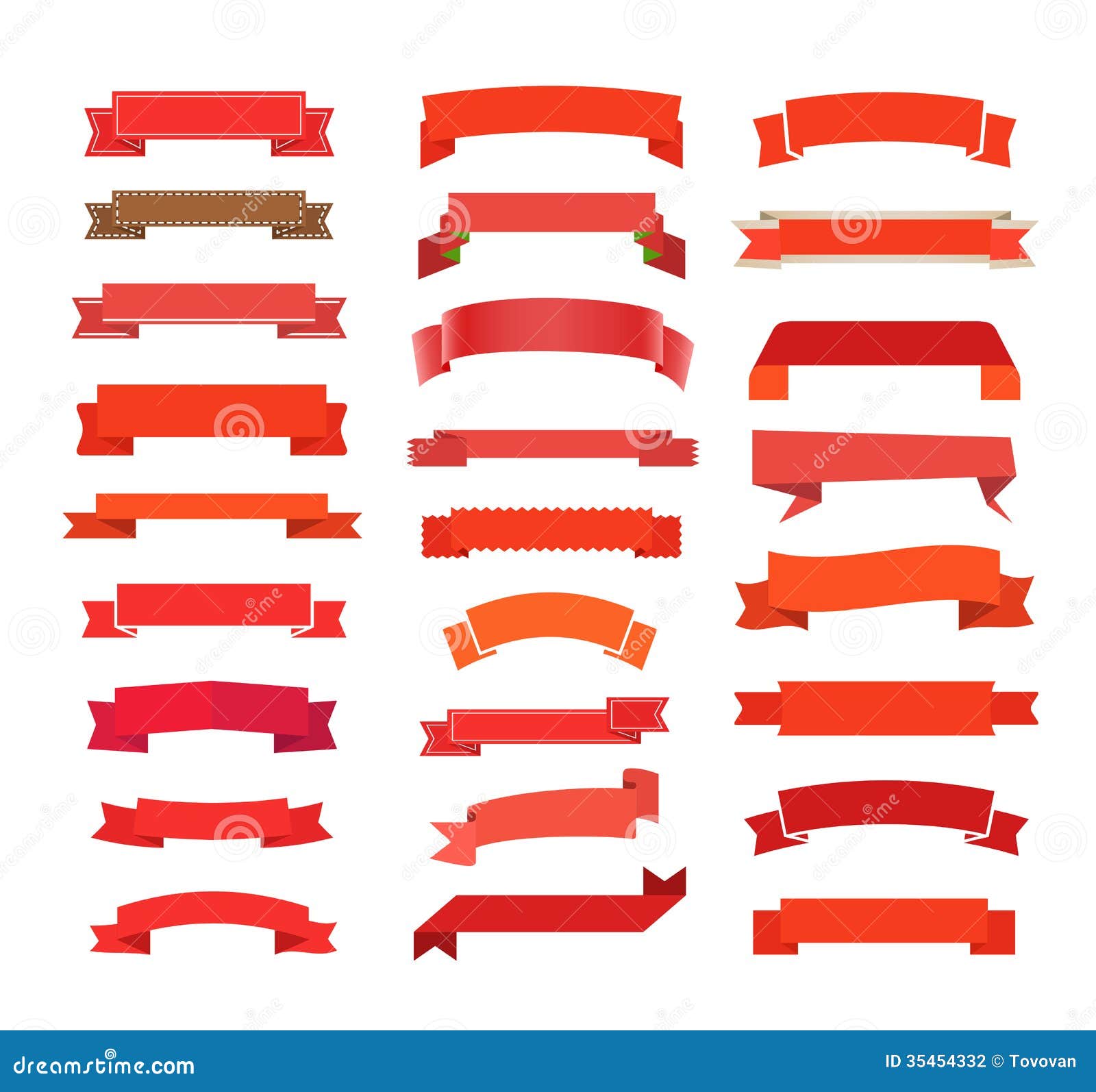 Different Retro Style Red Ribbons Stock Vector - Illustration of object ...