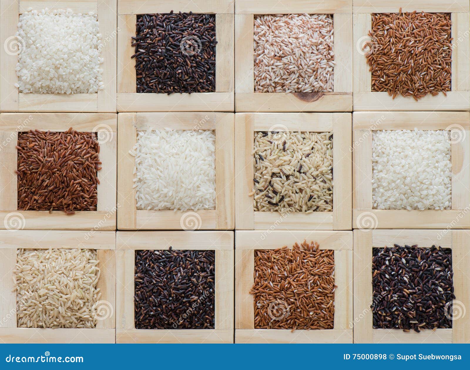 Different Rice Collection for Background Stock Photo - Image of brown ...