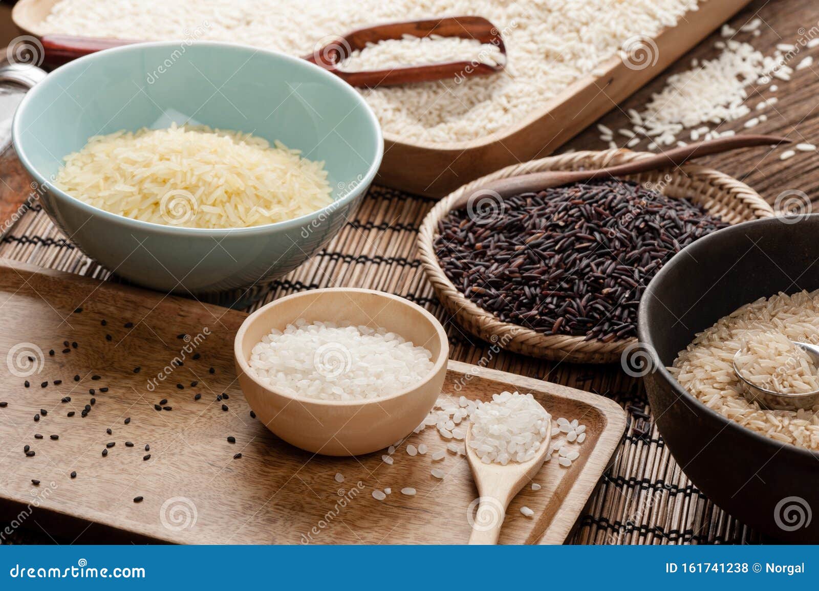 Different rice varieties stock photo. Image of healthy - 161741238