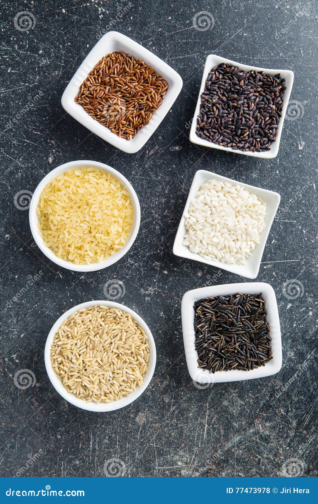 Different rice varieties. stock photo. Image of organic - 77473978