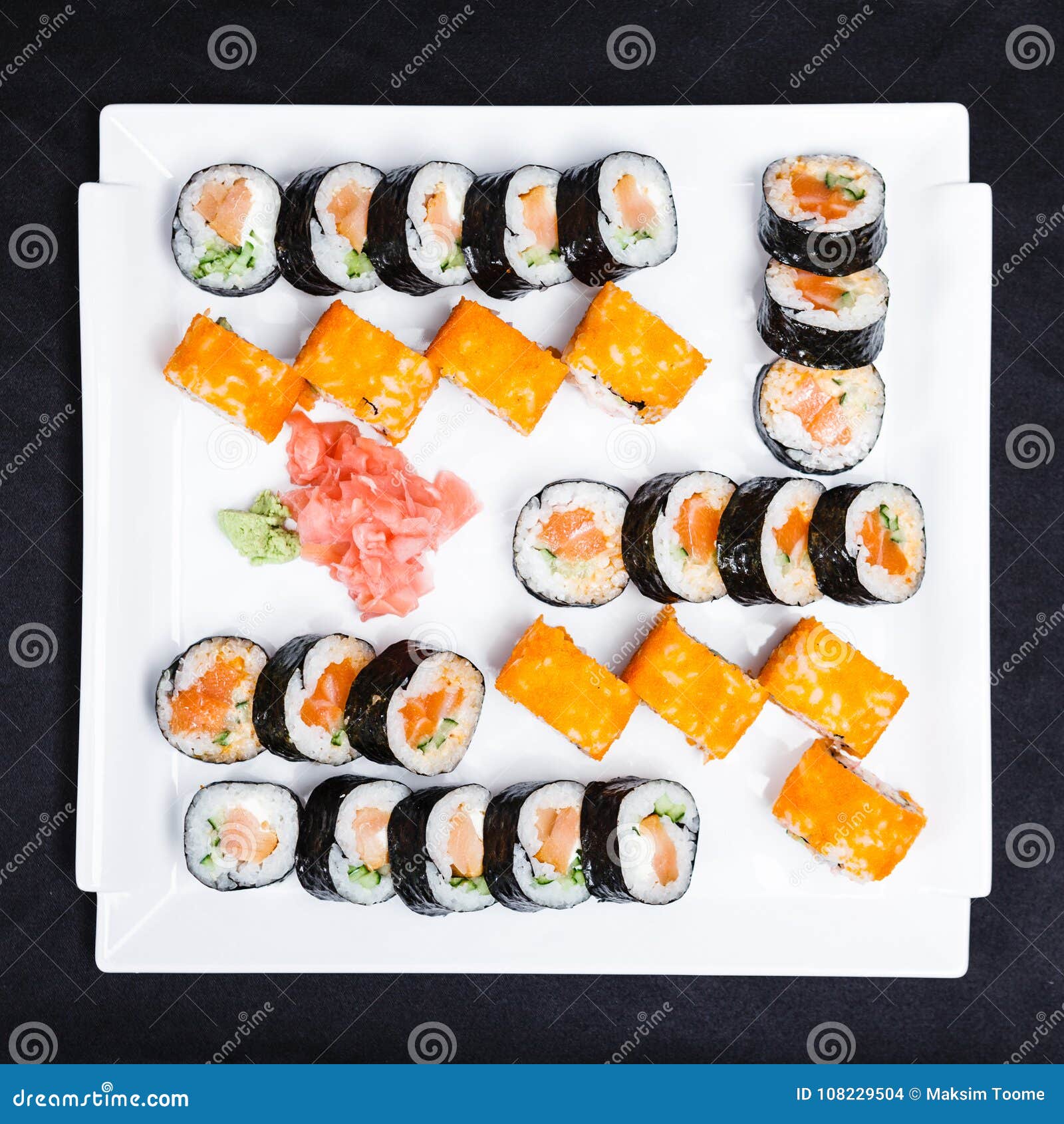 Different rolls set stock photo. Image of roll, crab - 108229504