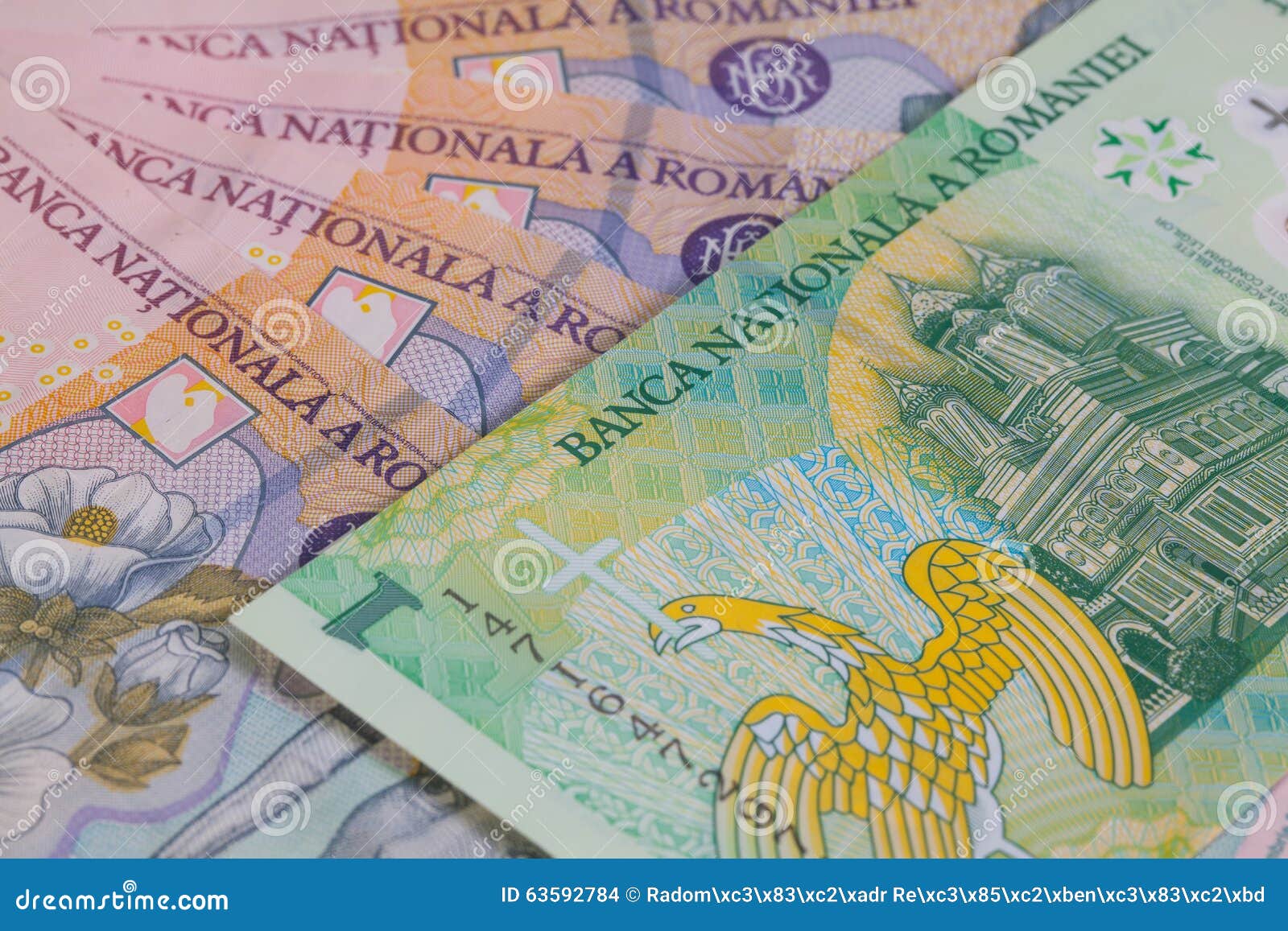 Different Romanian Lei Banknotes Stock Photo - Image of europe, profit ...